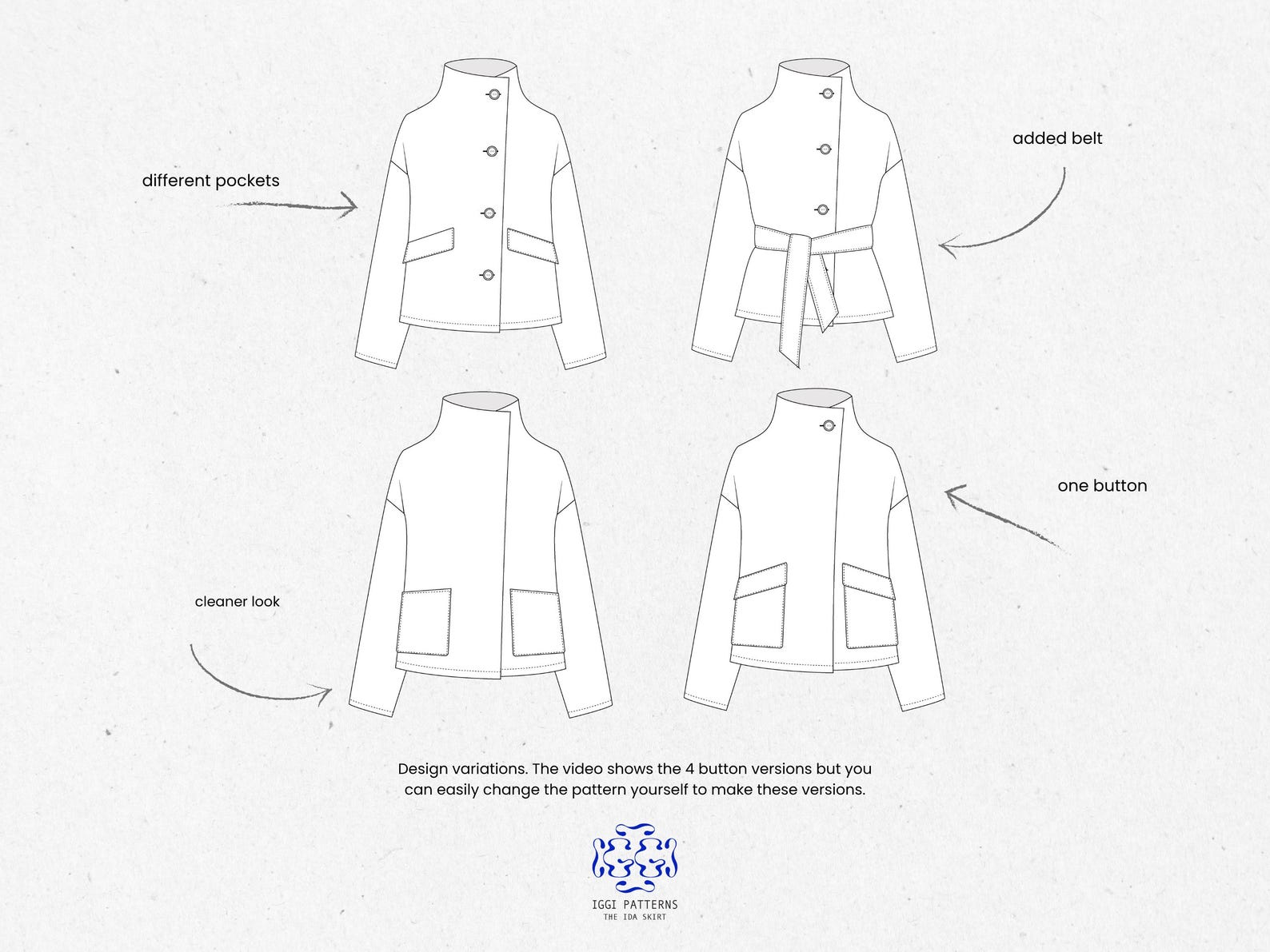 Sewing Pattern Funnel Neck, PDF Pattern | Video Tutorial |high Collar ...