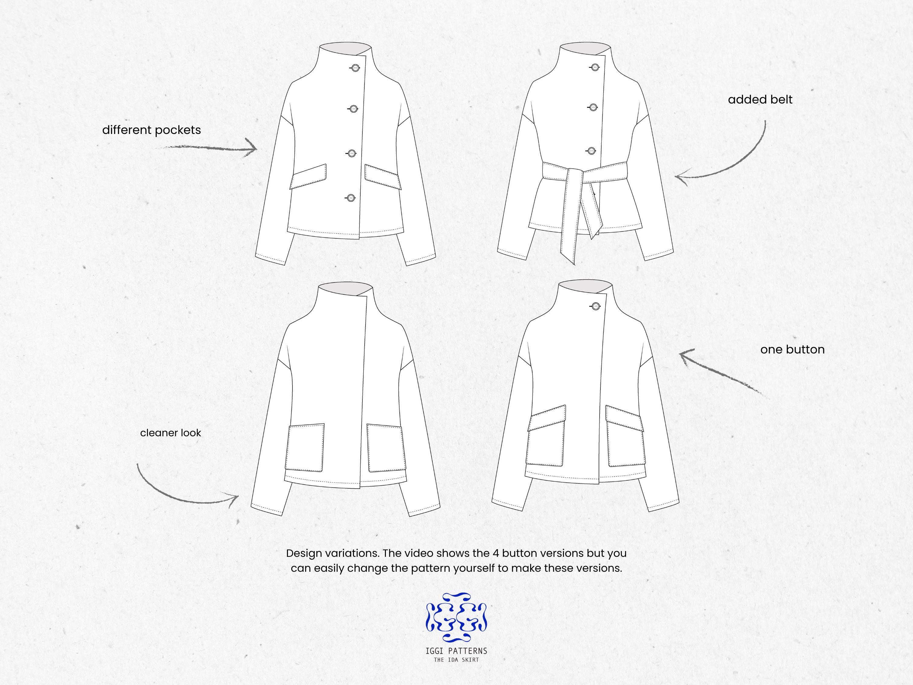 Sewing Pattern Funnel Neck, PDF Pattern | Video Tutorial |high Collar ...