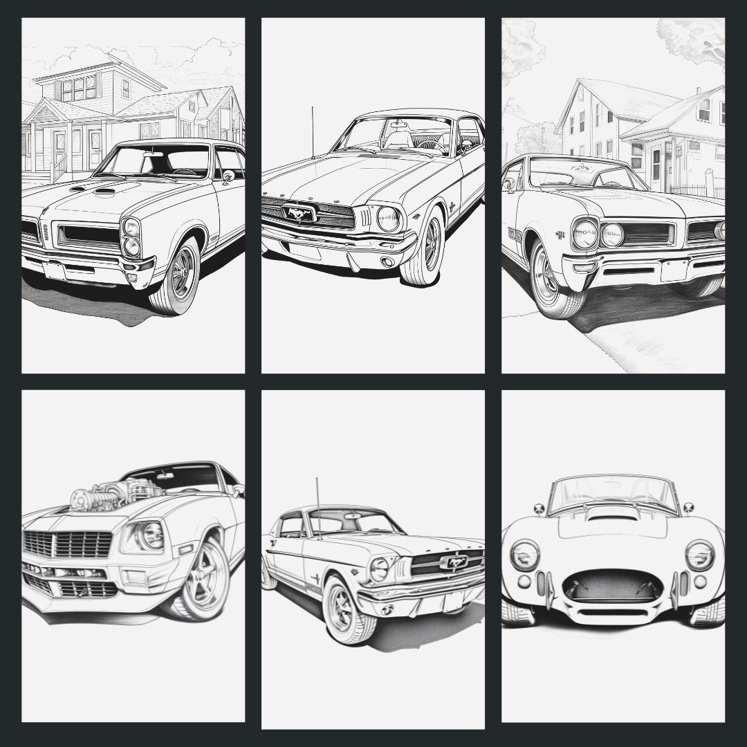 Classic Muscle Cars: Intricate Muscle Car Designs | Instant Download ...
