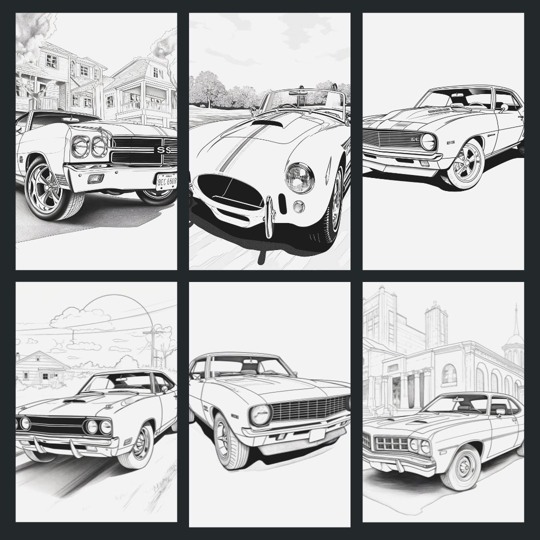 Classic Muscle Cars: Intricate Muscle Car Designs | Instant Download ...