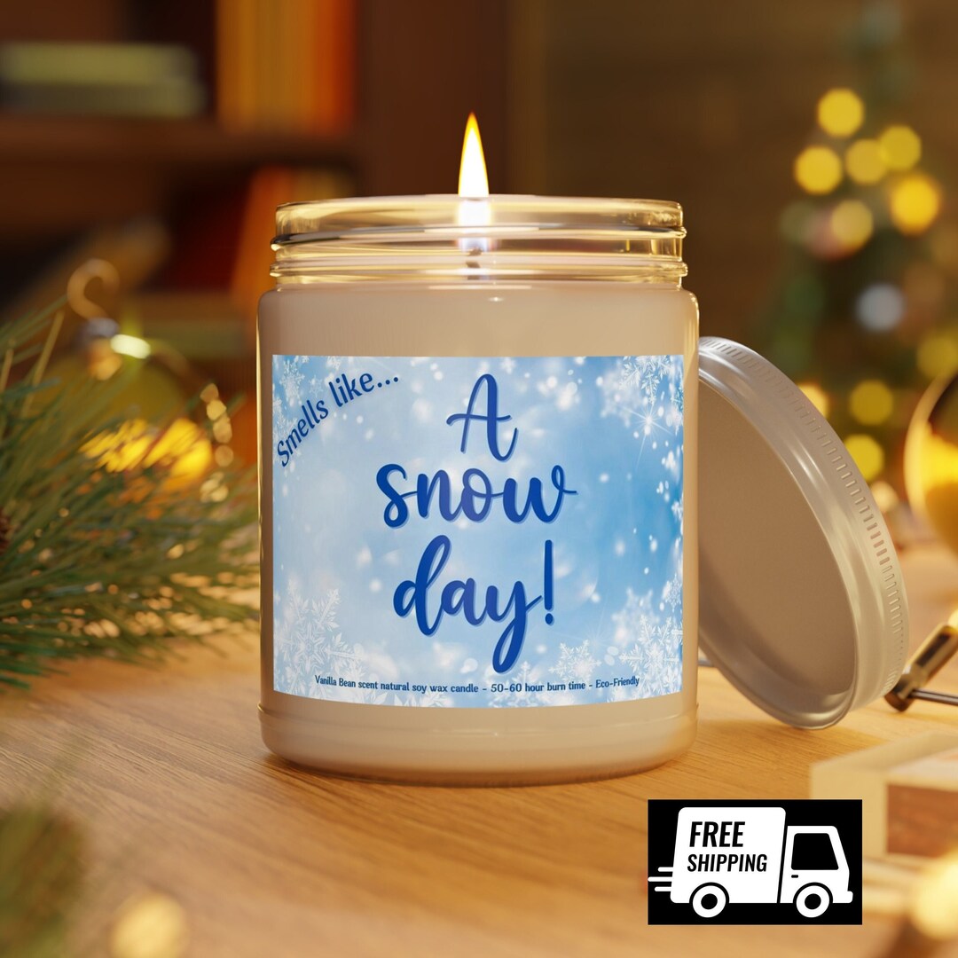 Smells Like A Snow Day Scented Candle Teacher Gift, Xmas Gift for ...