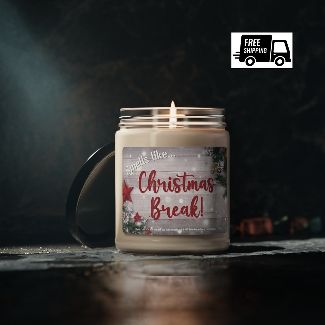 Smells Like Christmas Break Scented Candle Teacher Gift, Xmas Gift for ...