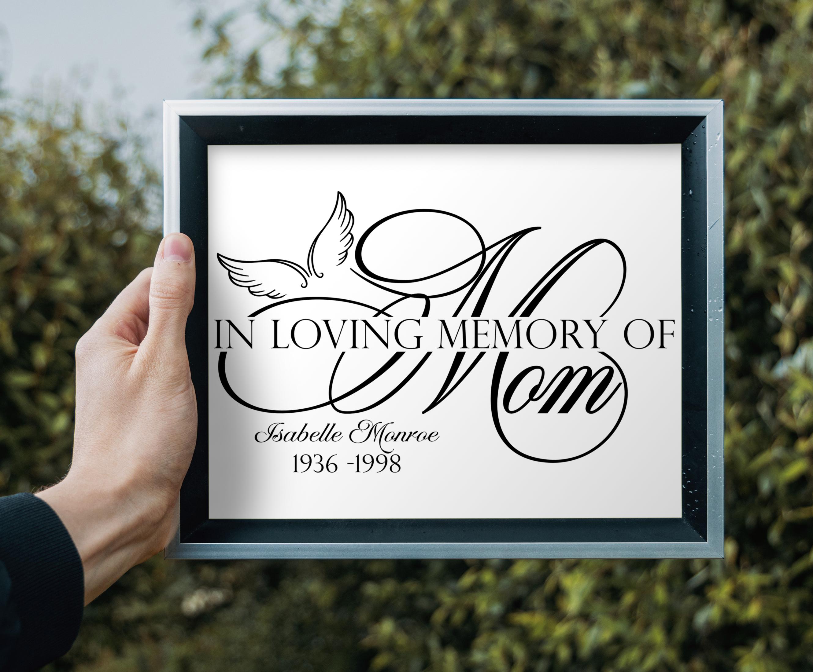 In Loving Memory of Mom SVG | Angel Wings Memorial Cut File ...