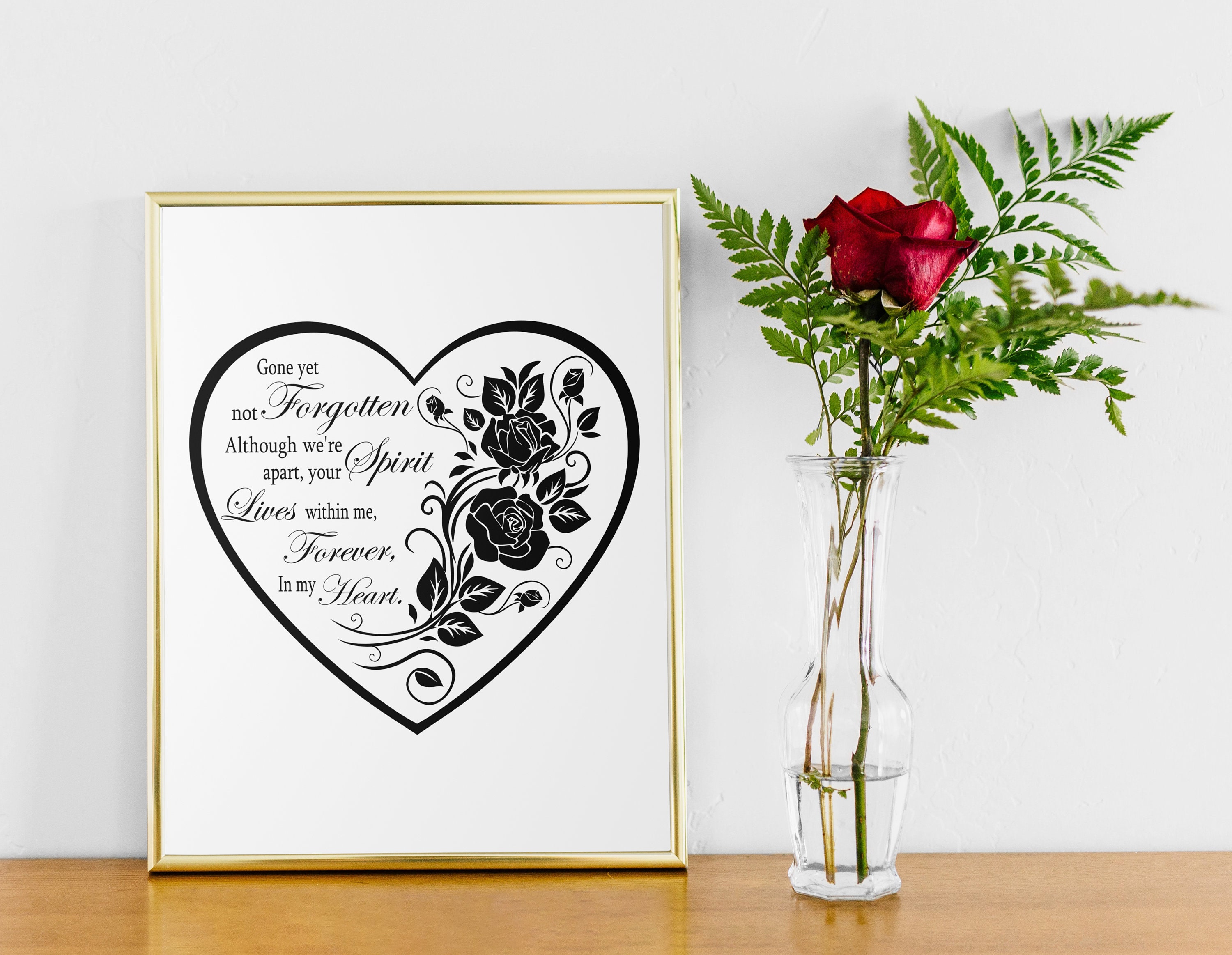 Forever in My Heart Memorial SVG Png, Memorial Spirit Quote SVG, in ...