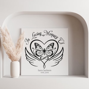In Loving Memory Cute Heart and Butterfly Memorial Heart Svg Png, in ...