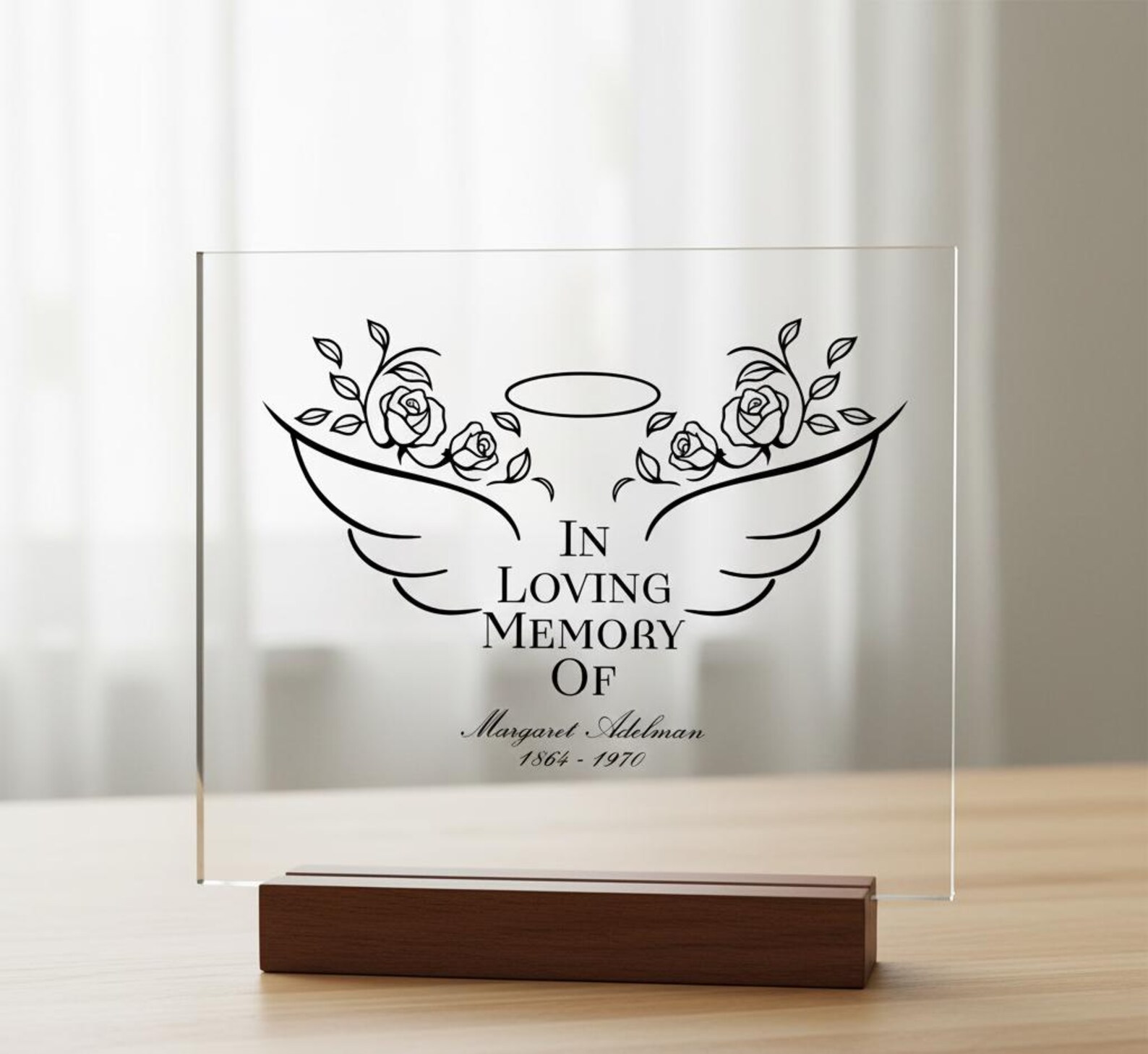 In Loving Memory SVG | Angel Wings With Halo and Roses Cut File ...