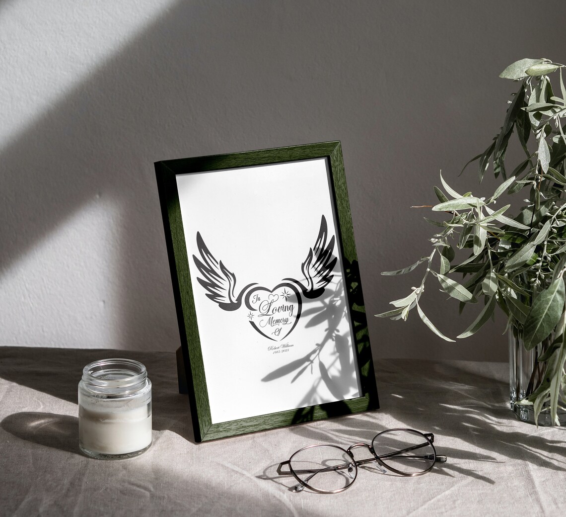 In Loving Memory of Heart Wings SVG, in Memory of SVG Png, Memorial ...