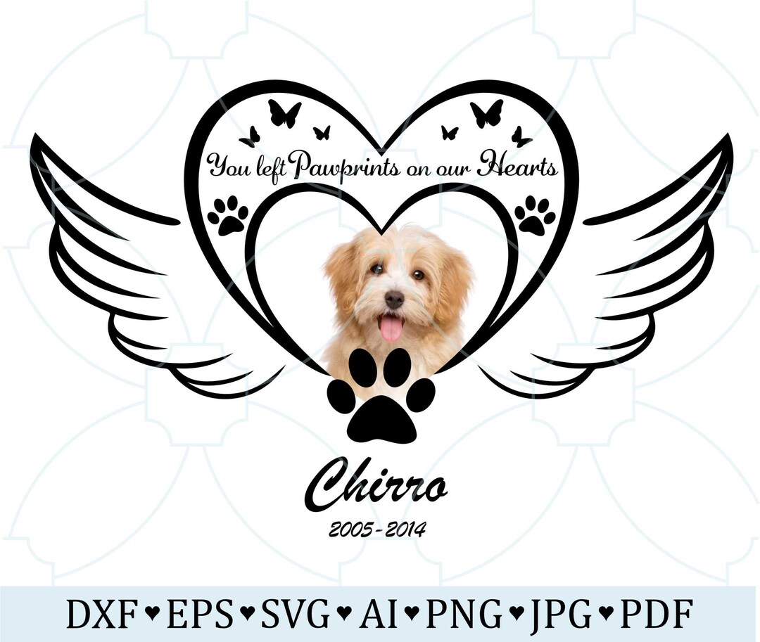Pet Memorial SVG, Dog Loss SVG, You Left Pawprints on Our Hearts PNG ...