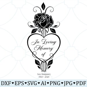 In Loving Memory SVG PNG, Rose Flower Memorial Vector SVG, in Memory of ...