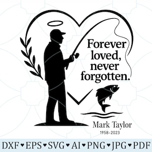 In Loving Memory Personalized Fisherman Remembrance SVG, Memorial ...