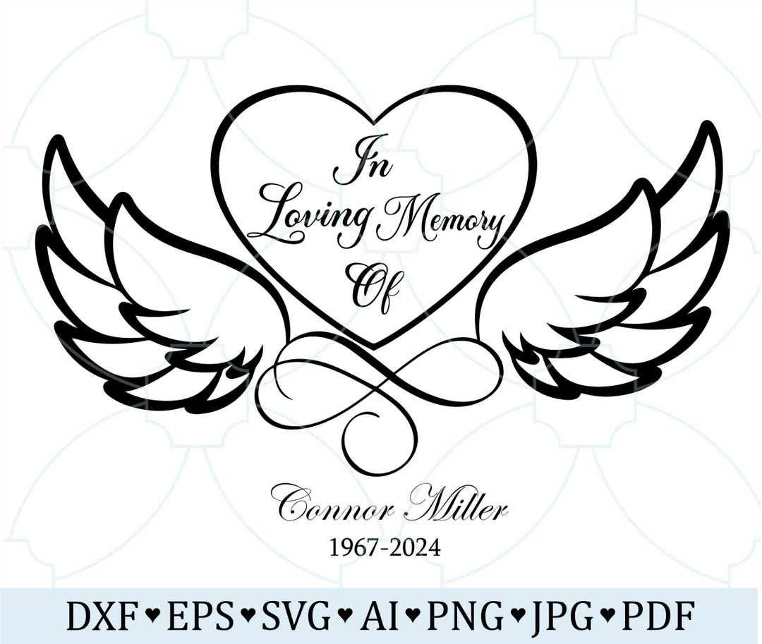 In Loving Memory of Svg, Lovely Memorial SVG, in Memory Svg Png, Wings ...