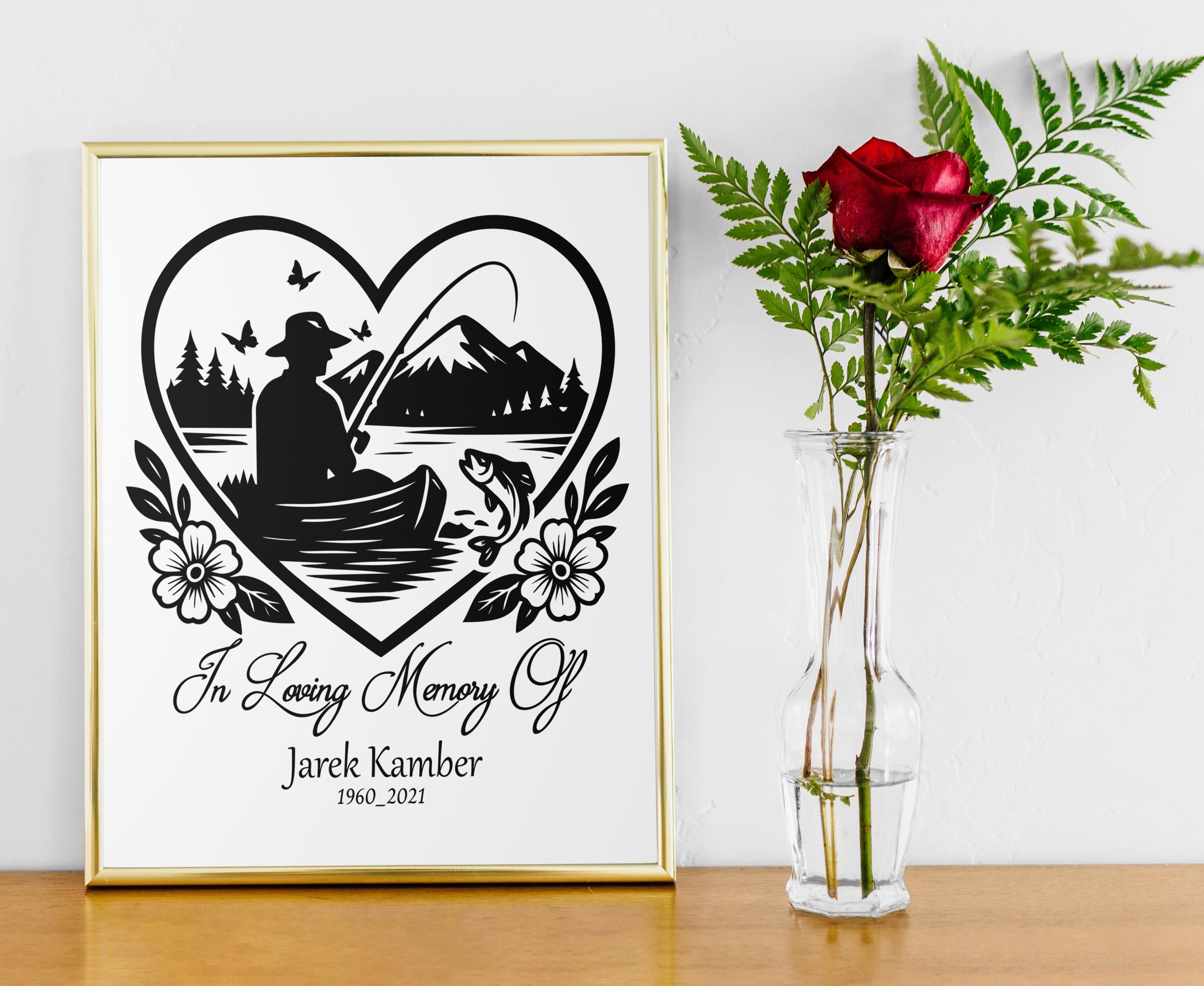 Fisherman Memorial SVG: in Loving Memory Heart Fishing Design (digital ...