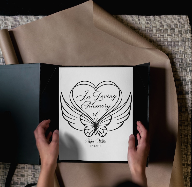 In Loving Memory of Svg Png Minimal, Butterfly Memorial Heart Svg Cute ...