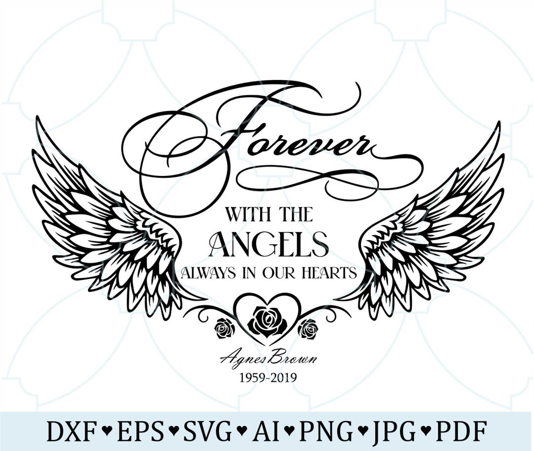 Angel Wings Memorial SVG PNG: Remembrance Design (digital Files) - Etsy