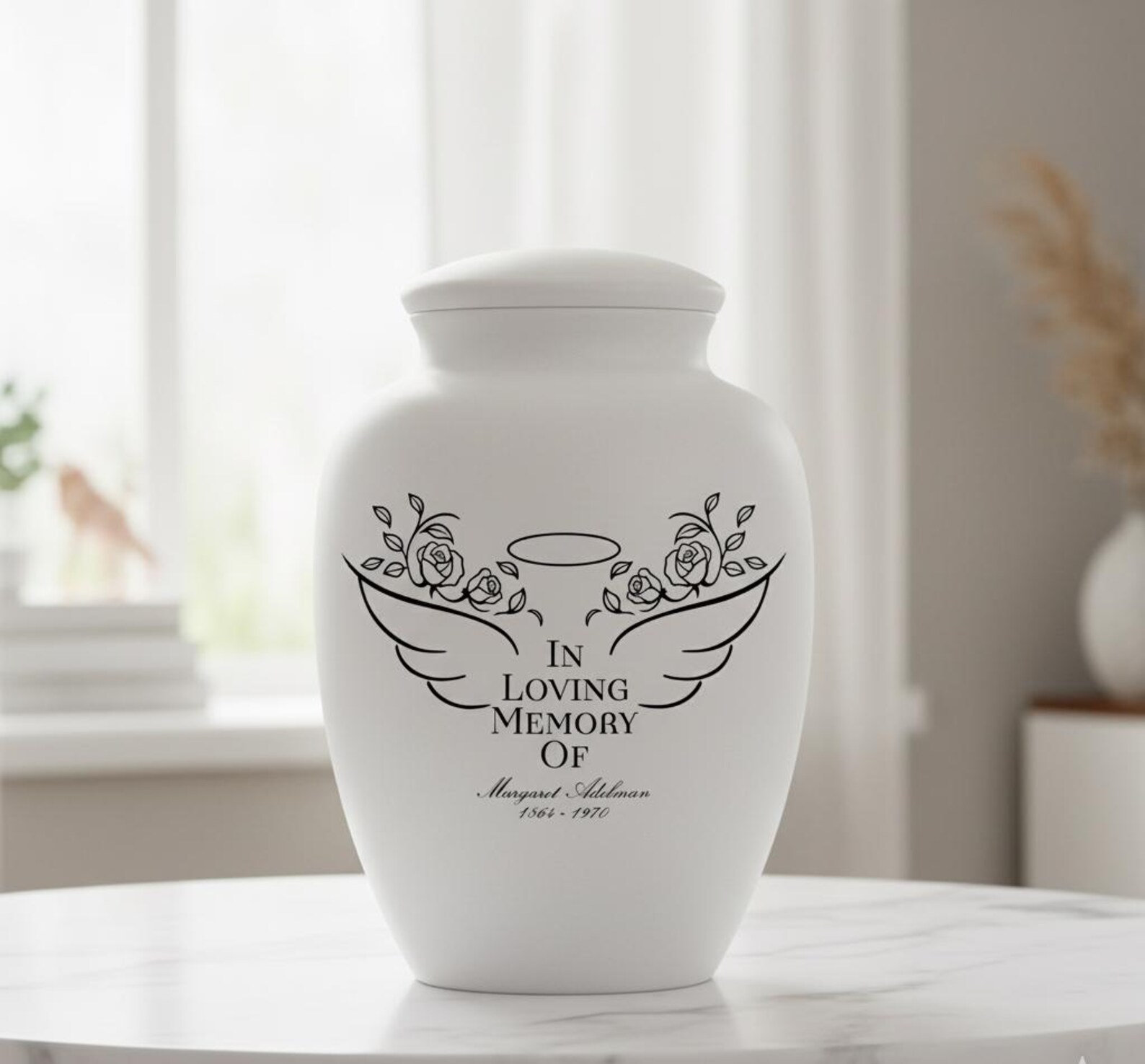 In Loving Memory SVG | Angel Wings With Halo and Roses Cut File ...