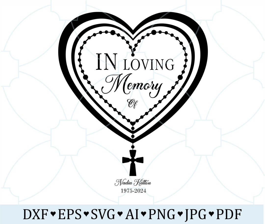 In Loving Memory of Svg Png, Memorial Heart Cross, Remembrance Svg ...