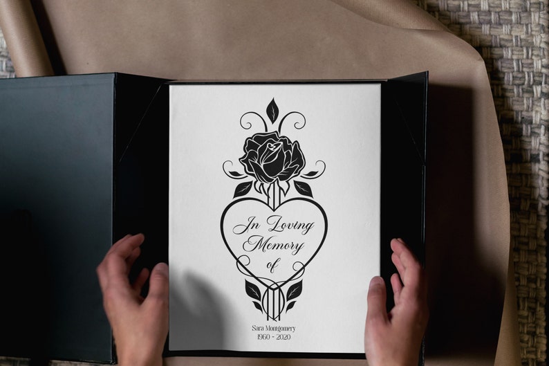 In Loving Memory Rose Heart SVG | Memorial Cut File With Name and Date ...