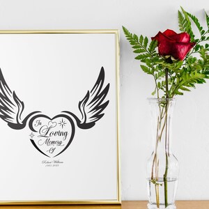 In Loving Memory of Heart Wings SVG, in Memory of SVG, Angel Wings ...