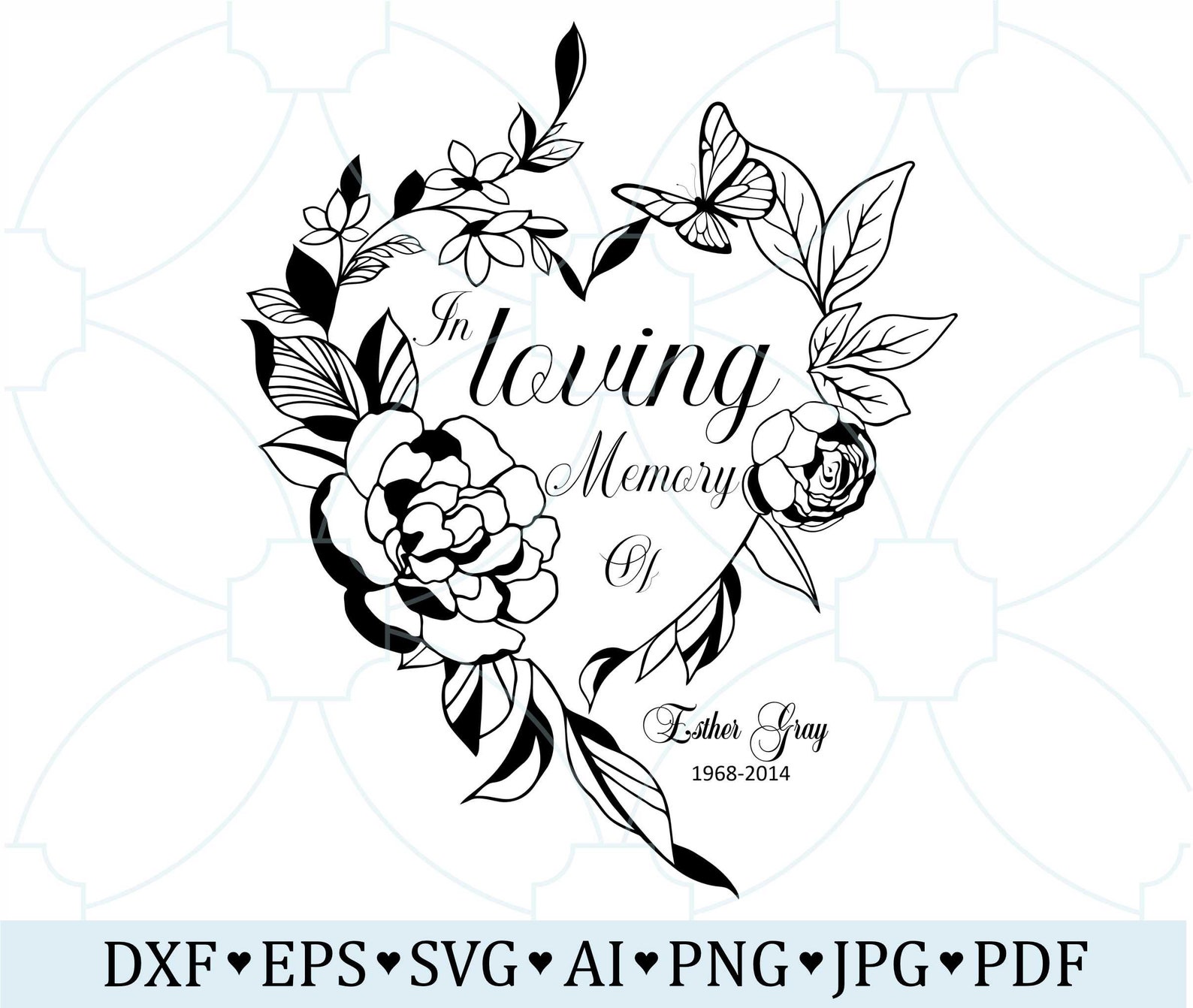 In Loving Memory of Svg, Memorial Svg, Funeral Day Svg, Rest in Peace ...