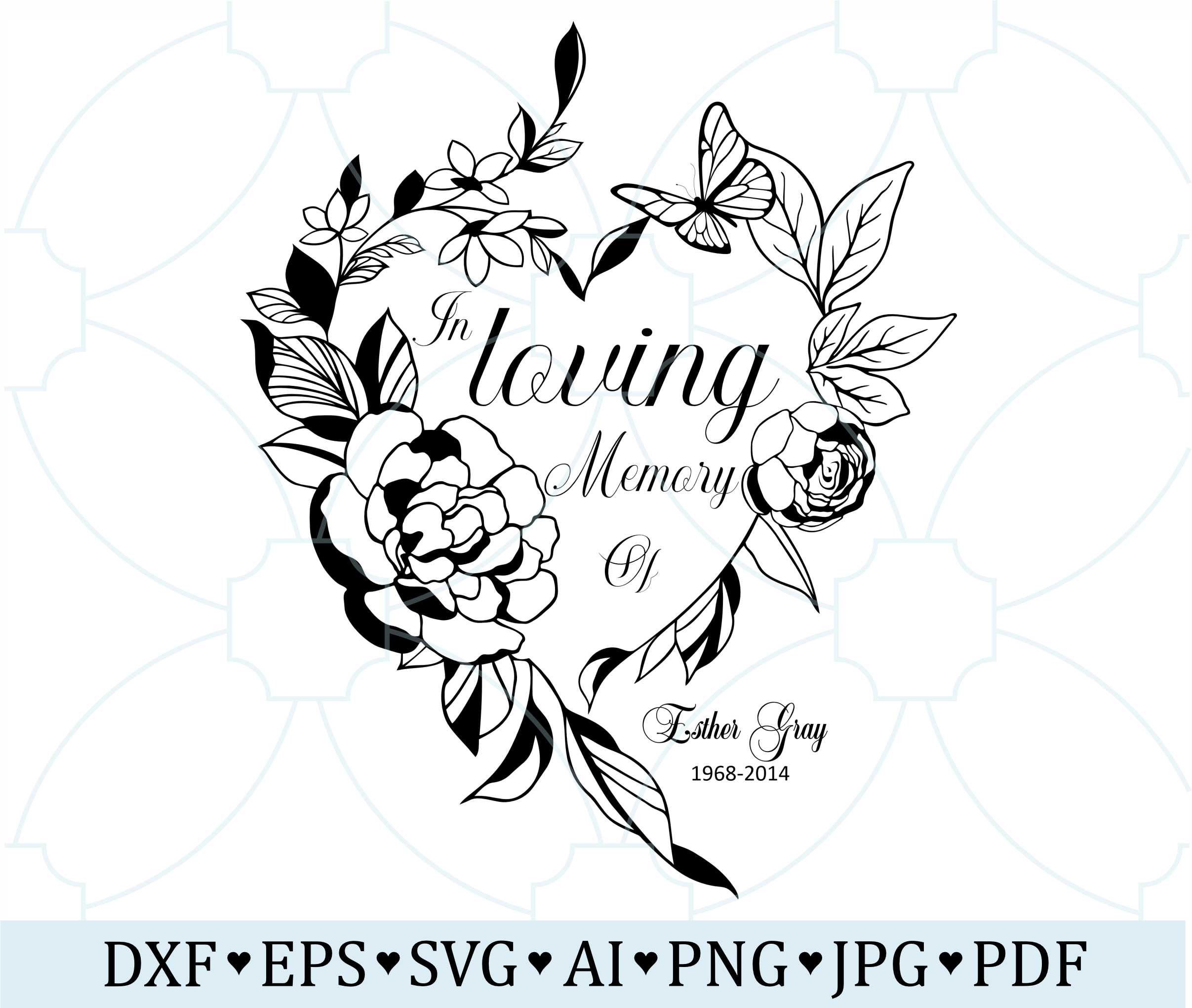 In Loving Memory of Svg, Memorial Svg, Funeral Day Svg, Rest in Peace ...