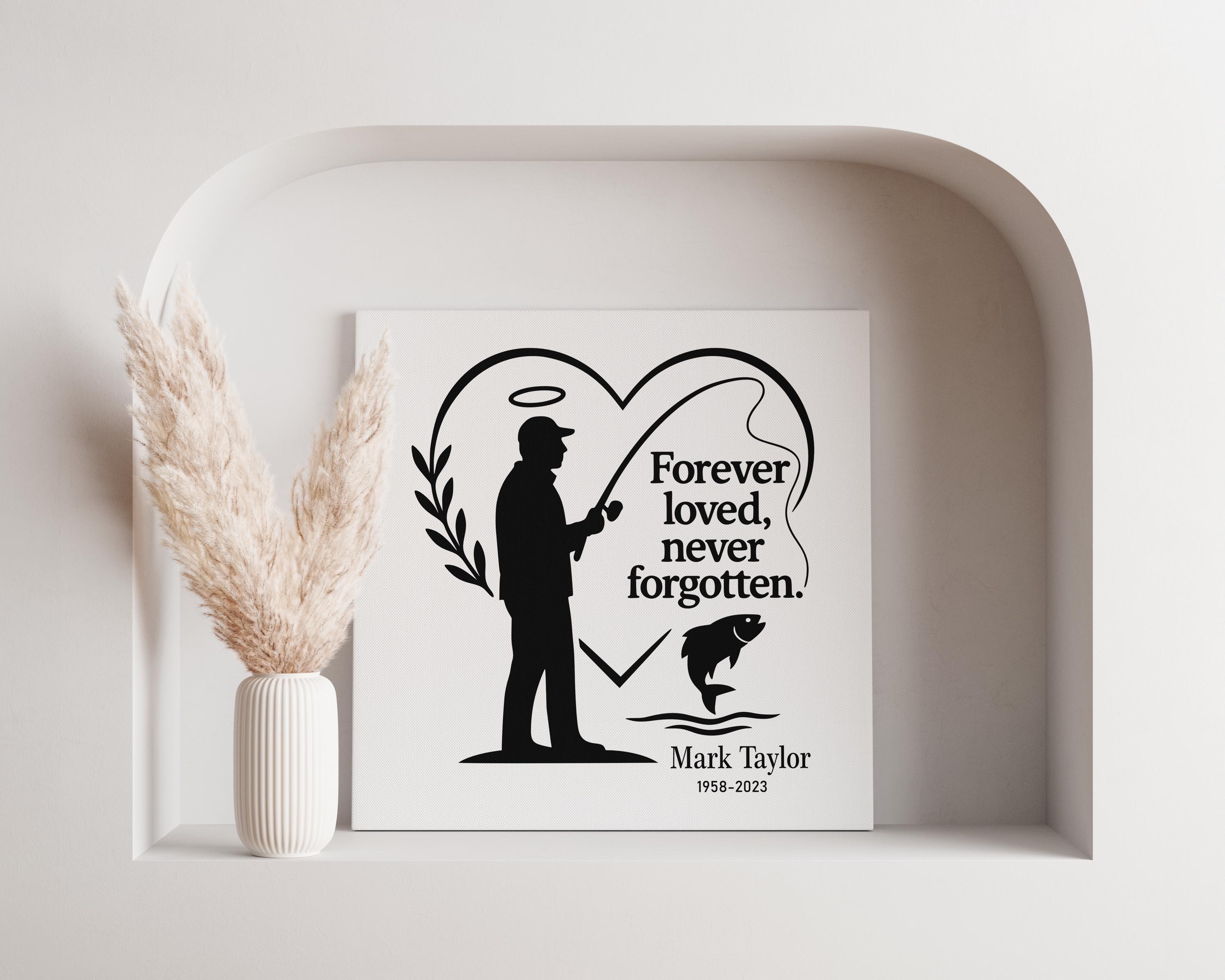 In Loving Memory Personalized Fisherman Remembrance SVG, Memorial ...