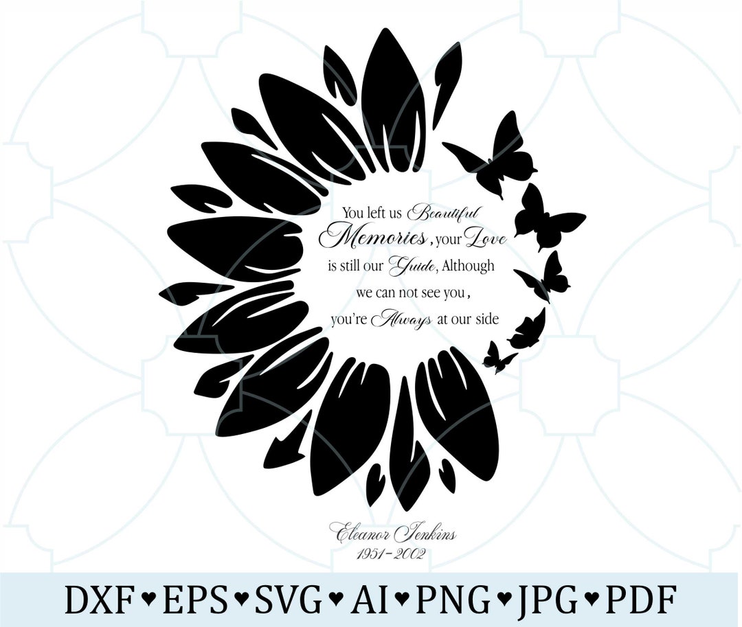 In Loving Memory Memorial SVG, in Loving Memory Quote, Flower Butterfly ...