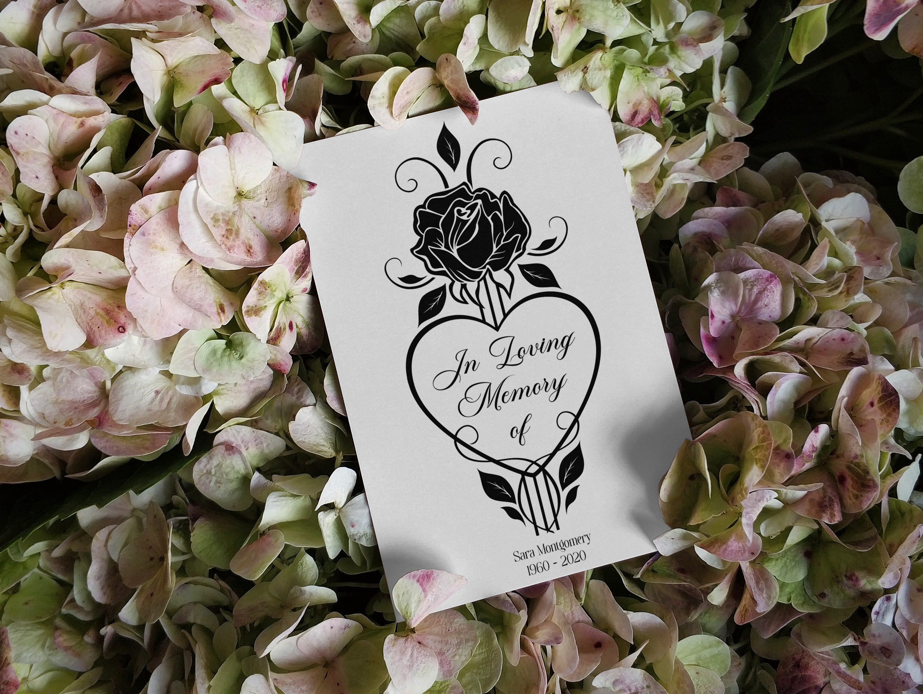 In Loving Memory Rose Heart SVG | Memorial Cut File With Name and Date ...