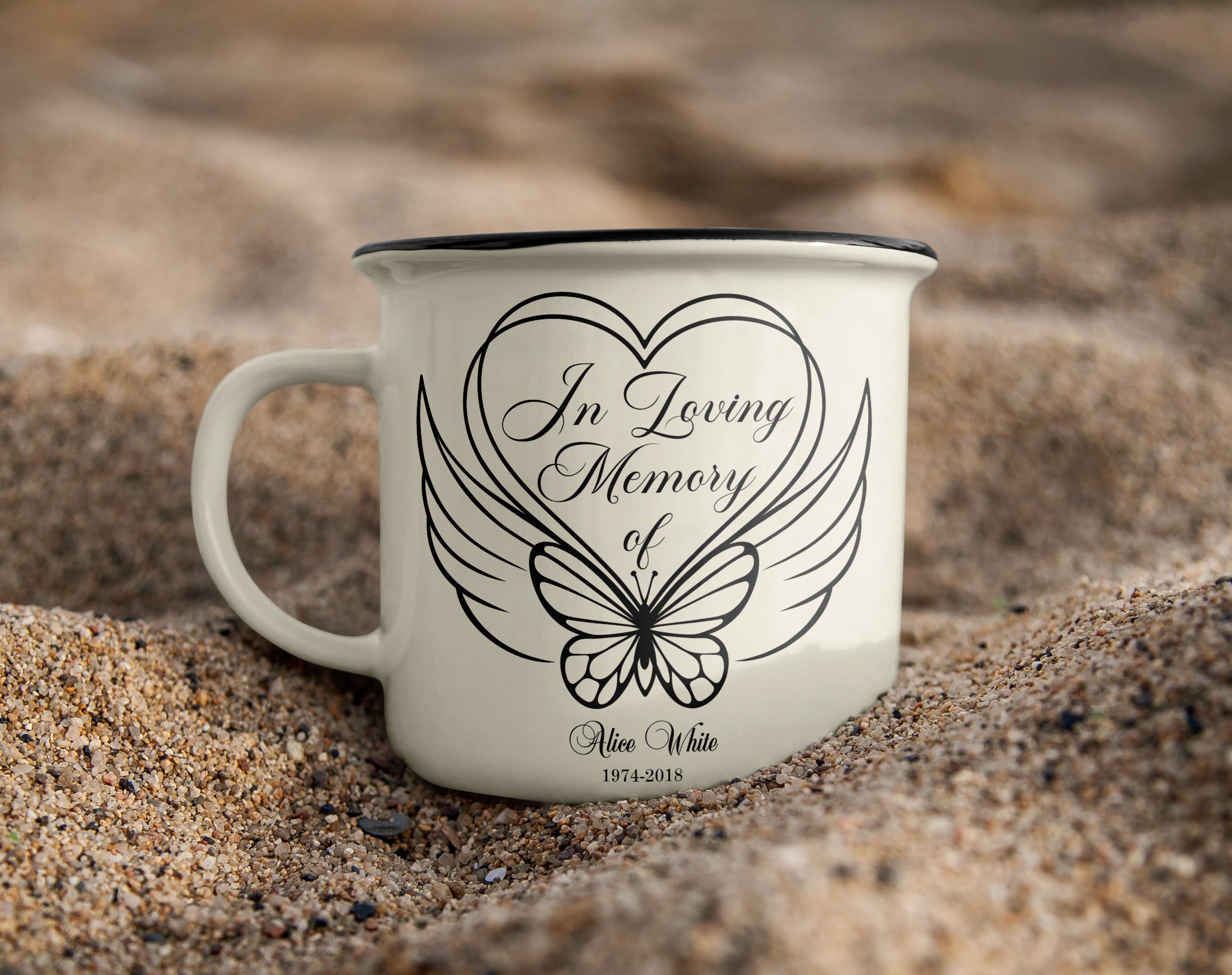 In Loving Memory of Svg Png Minimal, Butterfly Memorial Heart Svg Cute ...