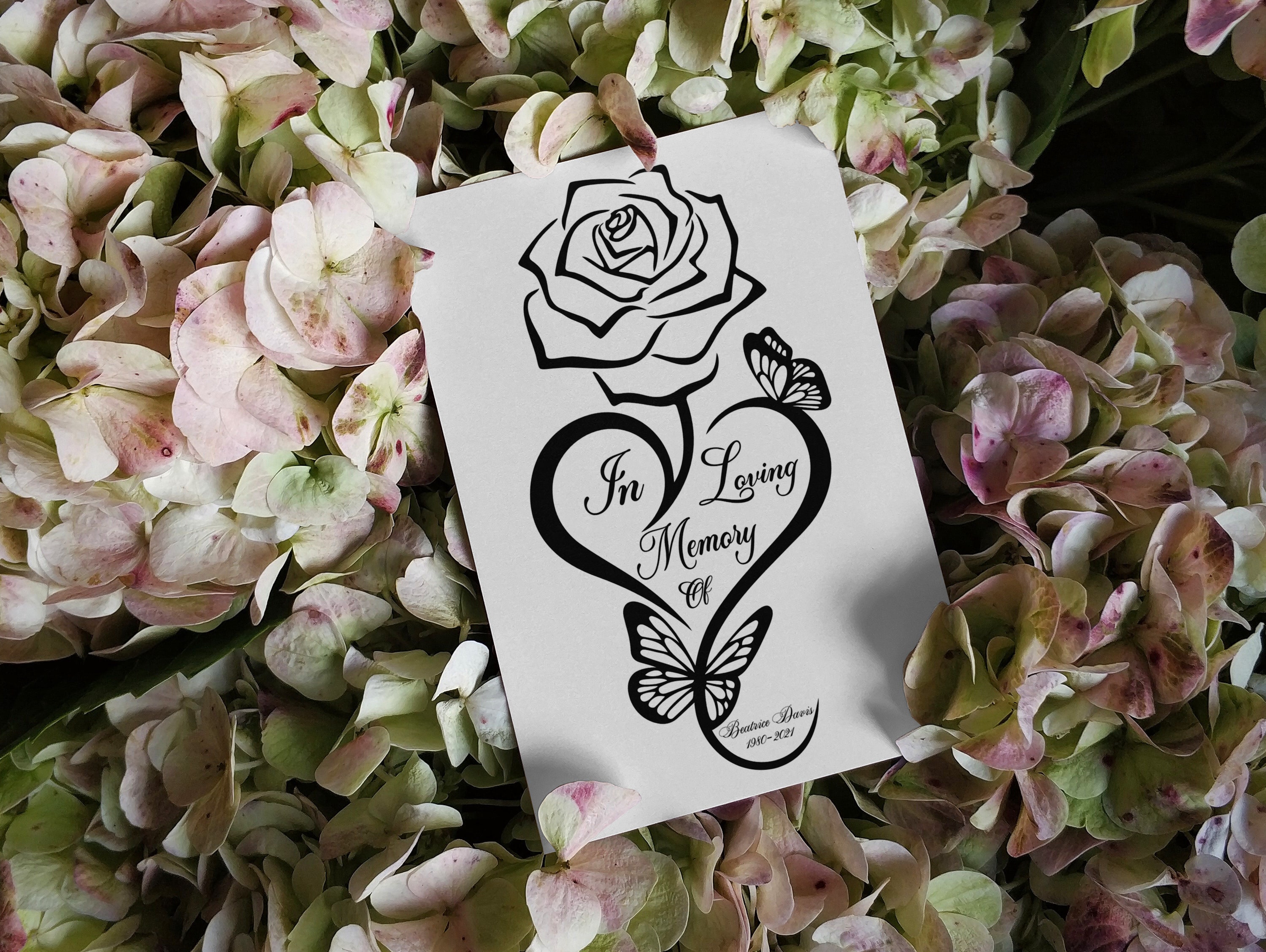 In Loving Memory Rose Svg, Heart With Butterfly Memorial Svg Png, in ...