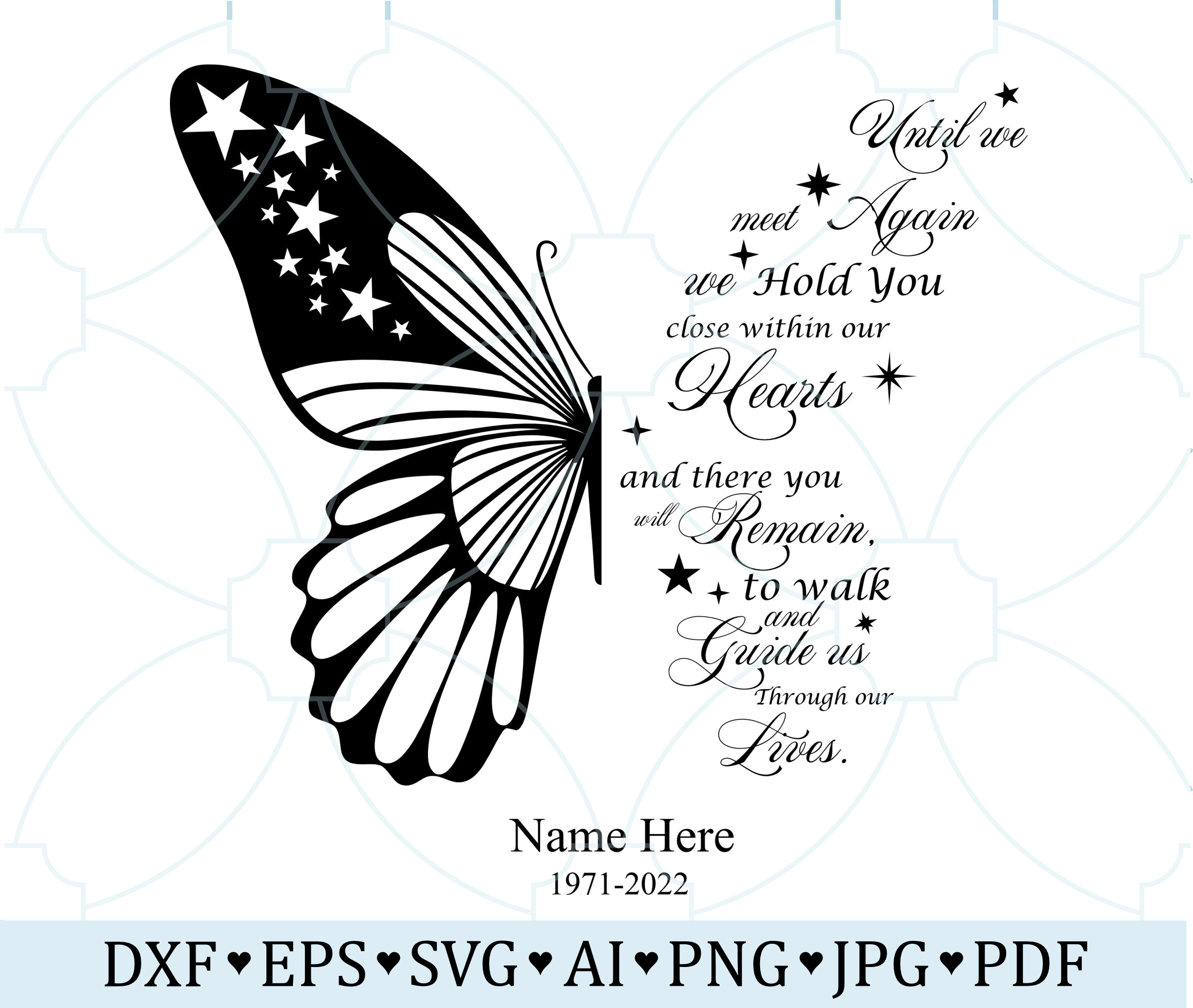 Until We Meet Again Svg, Butterfly Memorial Svg, in Loving Memory of ...