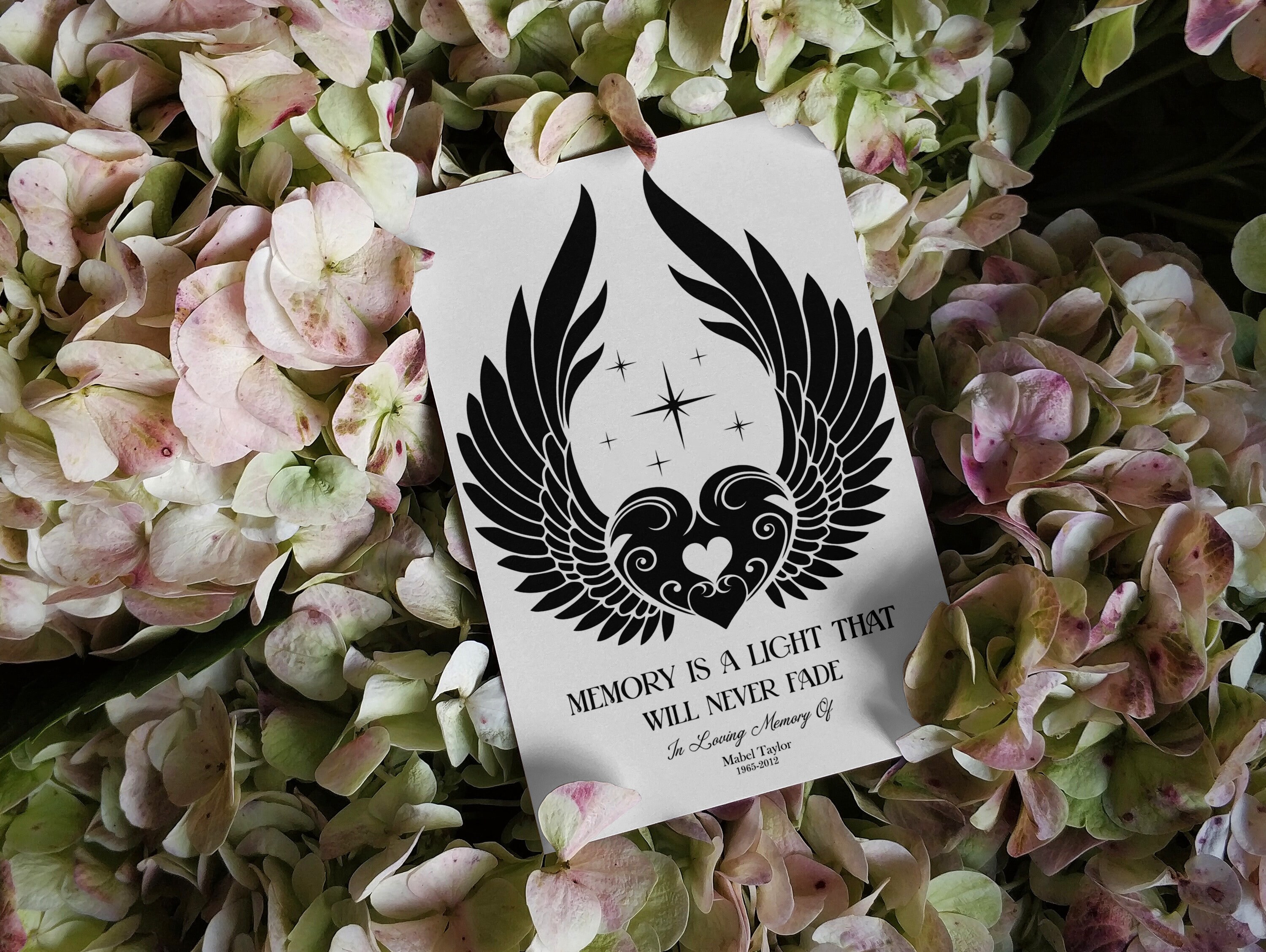 Angel Wings Memorial SVG: Heart Cut File, in Loving Memory (digital ...