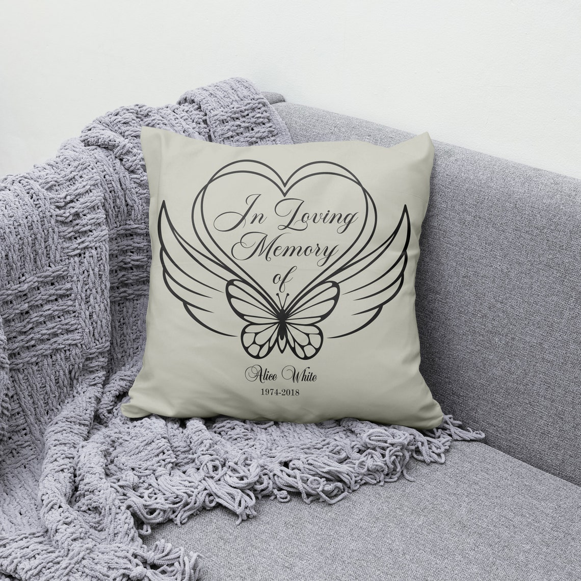 In Loving Memory of Svg Png Minimal, Butterfly Memorial Heart Svg Cute ...