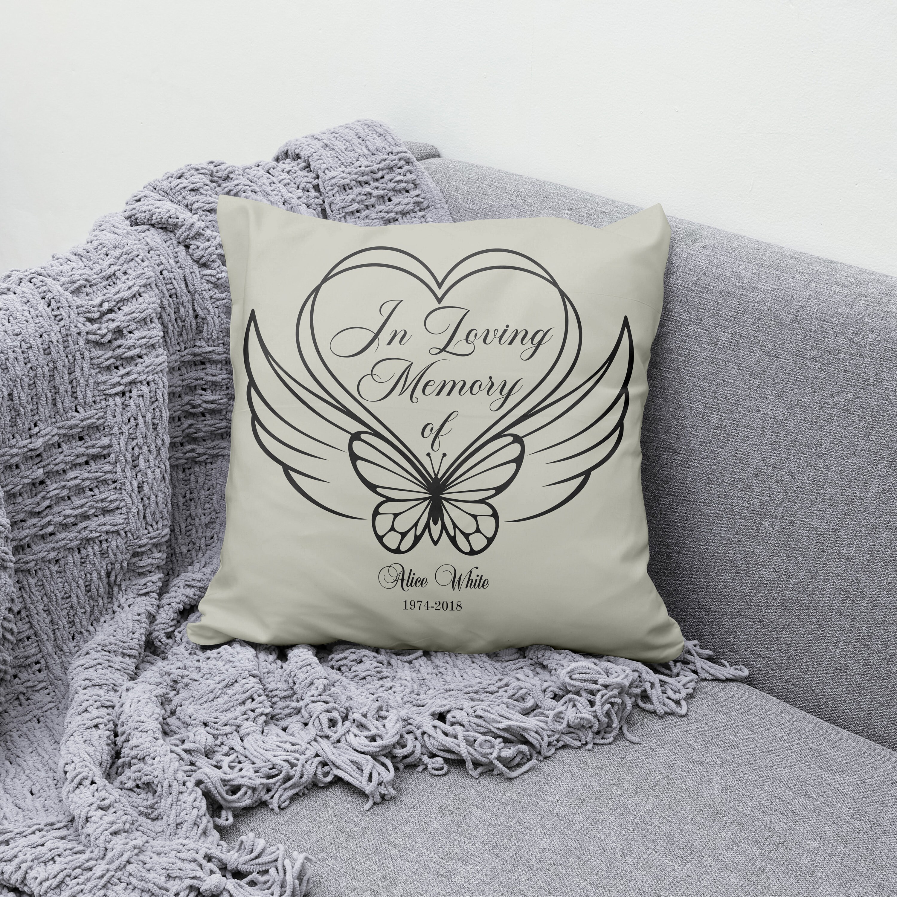 In Loving Memory of Svg Png Minimal, Butterfly Memorial Heart Svg Cute ...