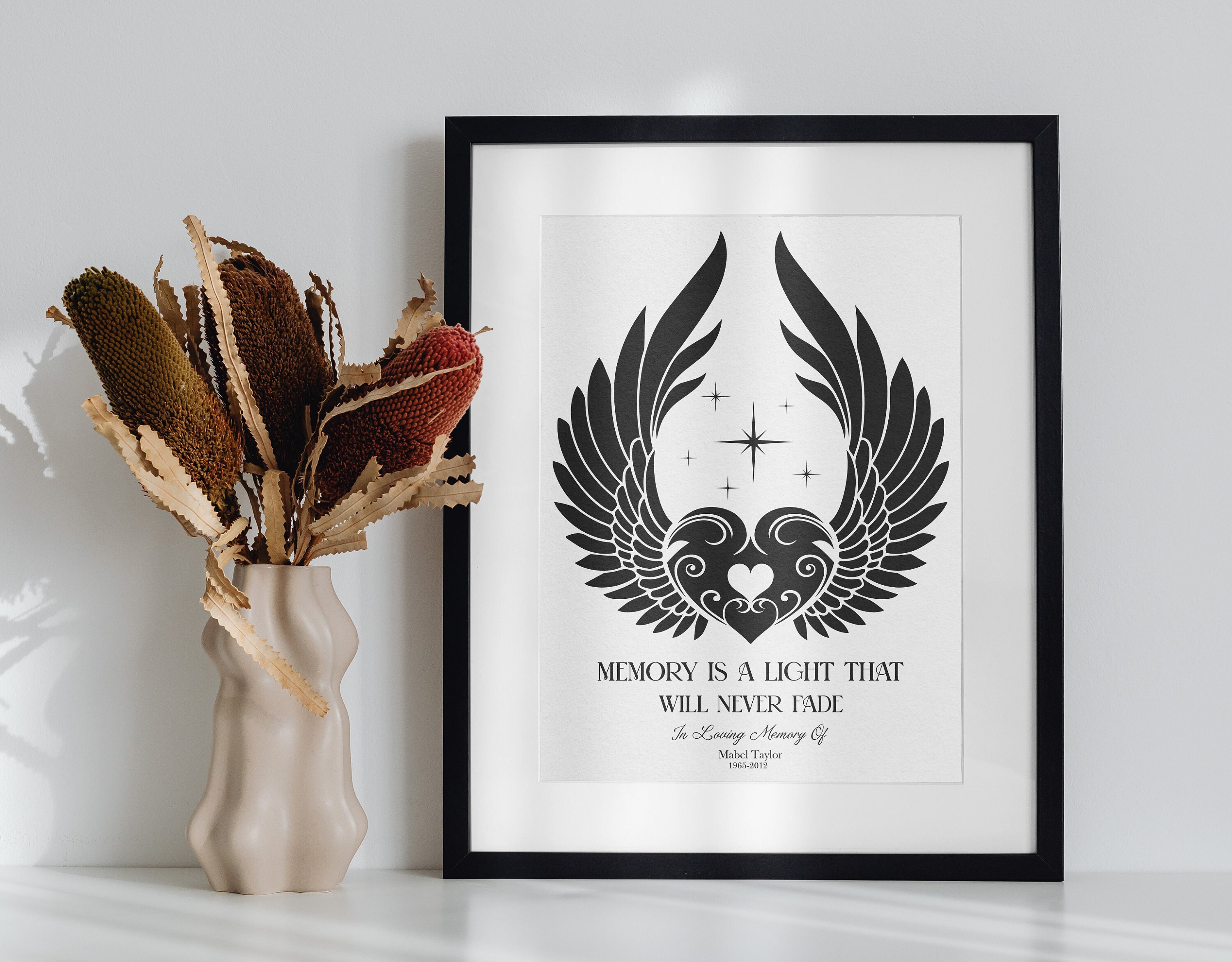 Memorial Angel Wings SVG, in Loving Memory SVG, Forever Light ...
