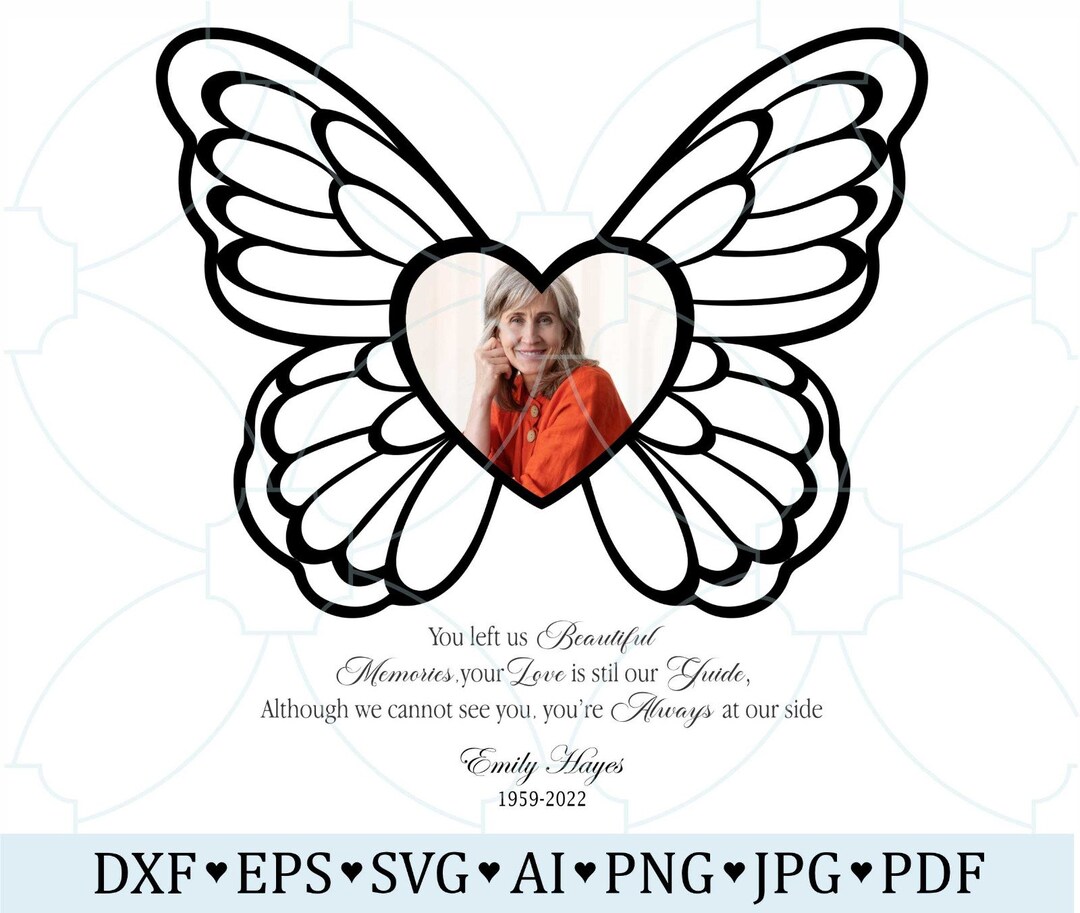 You Left Us Beautiful Memory SVG Png, Memorial Editable Photo Frame Svg ...