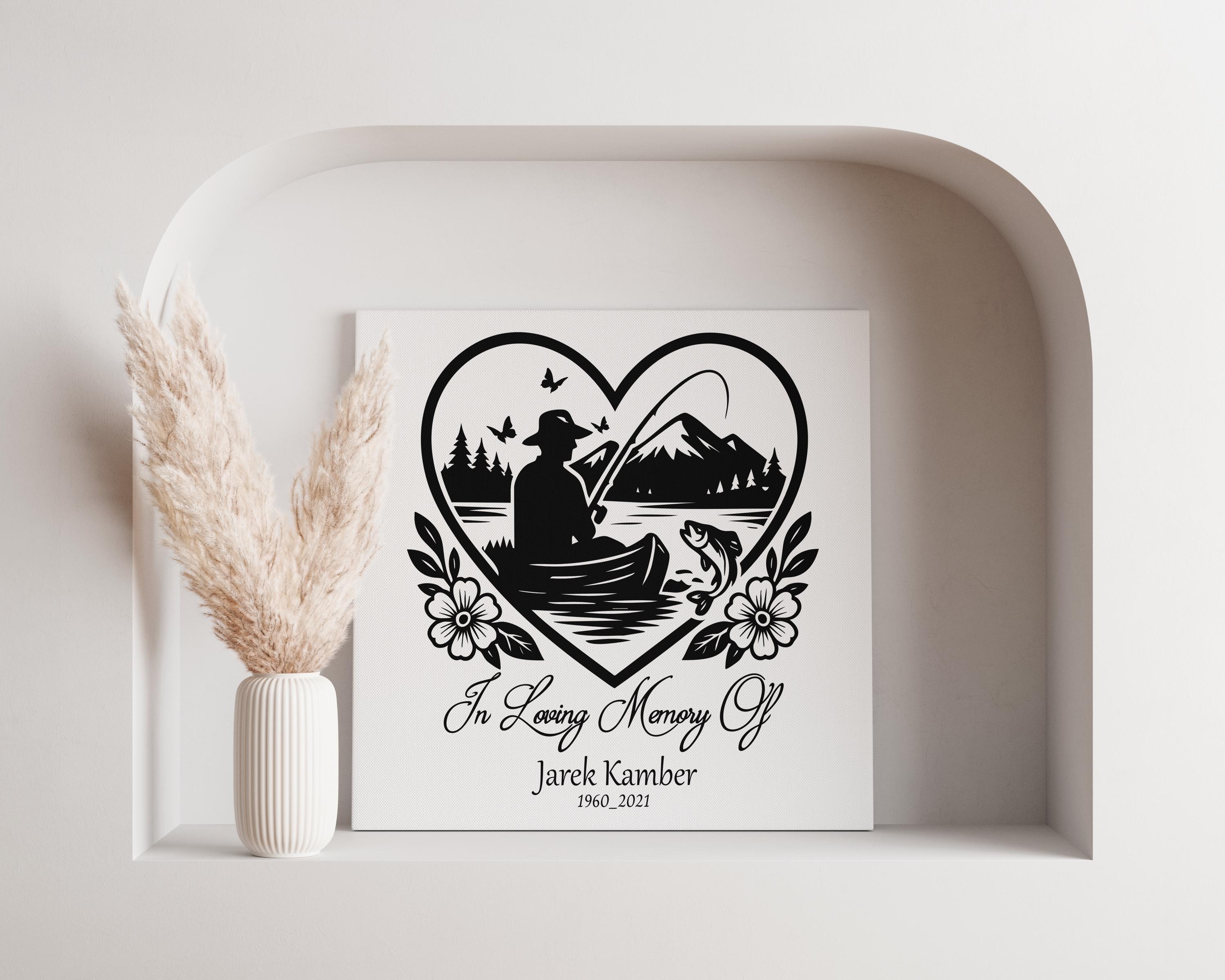 Fisherman Memorial SVG: in Loving Memory Heart Fishing Design (digital ...