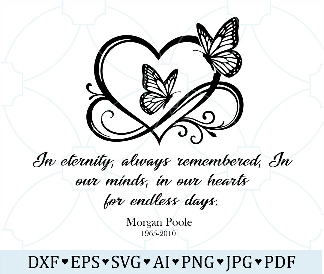 In Loving Memory Infinity Heart Forever and Butterfly SVG PNG Loss of ...