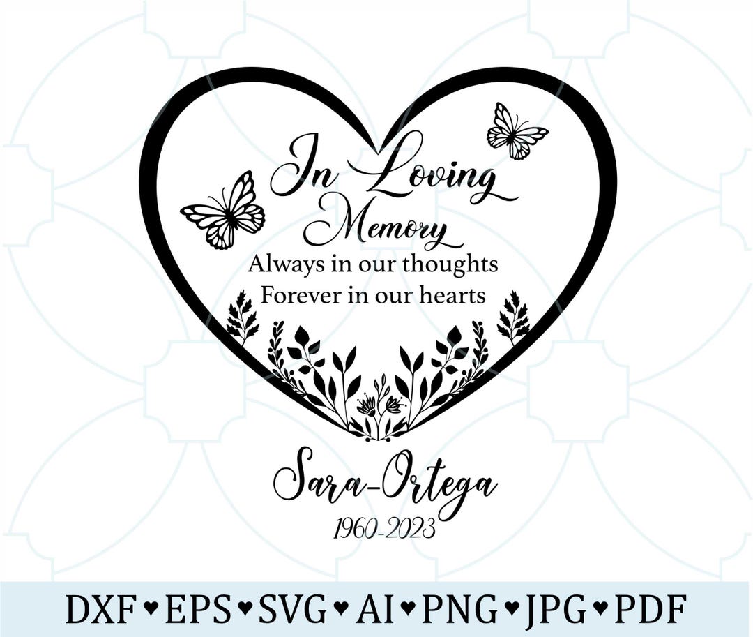 Memorial Butterfly SVG: in Loving Memory Design (digital Files) - Etsy UK
