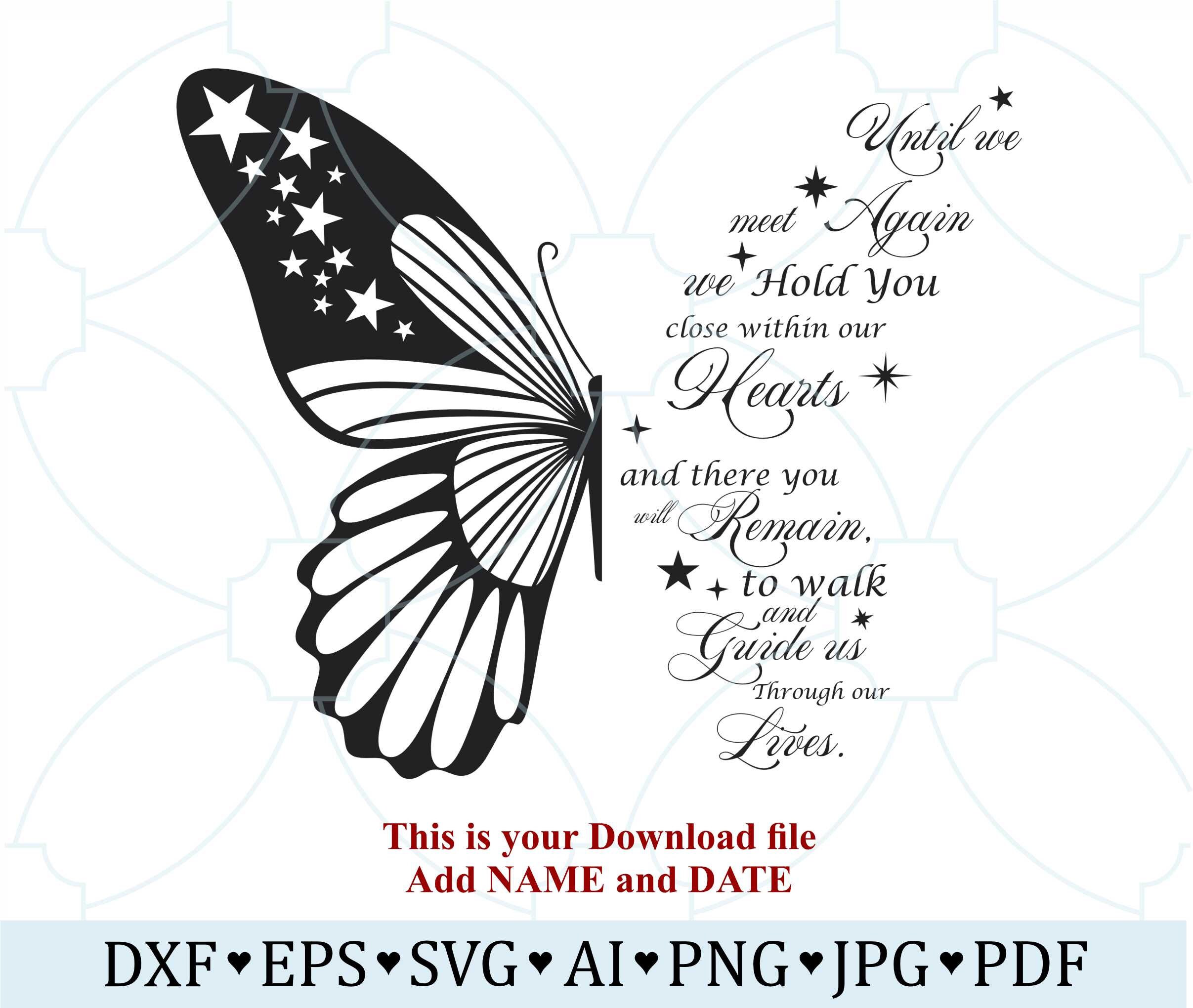Until We Meet Again Svg, Butterfly Memorial Svg, in Loving Memory of ...