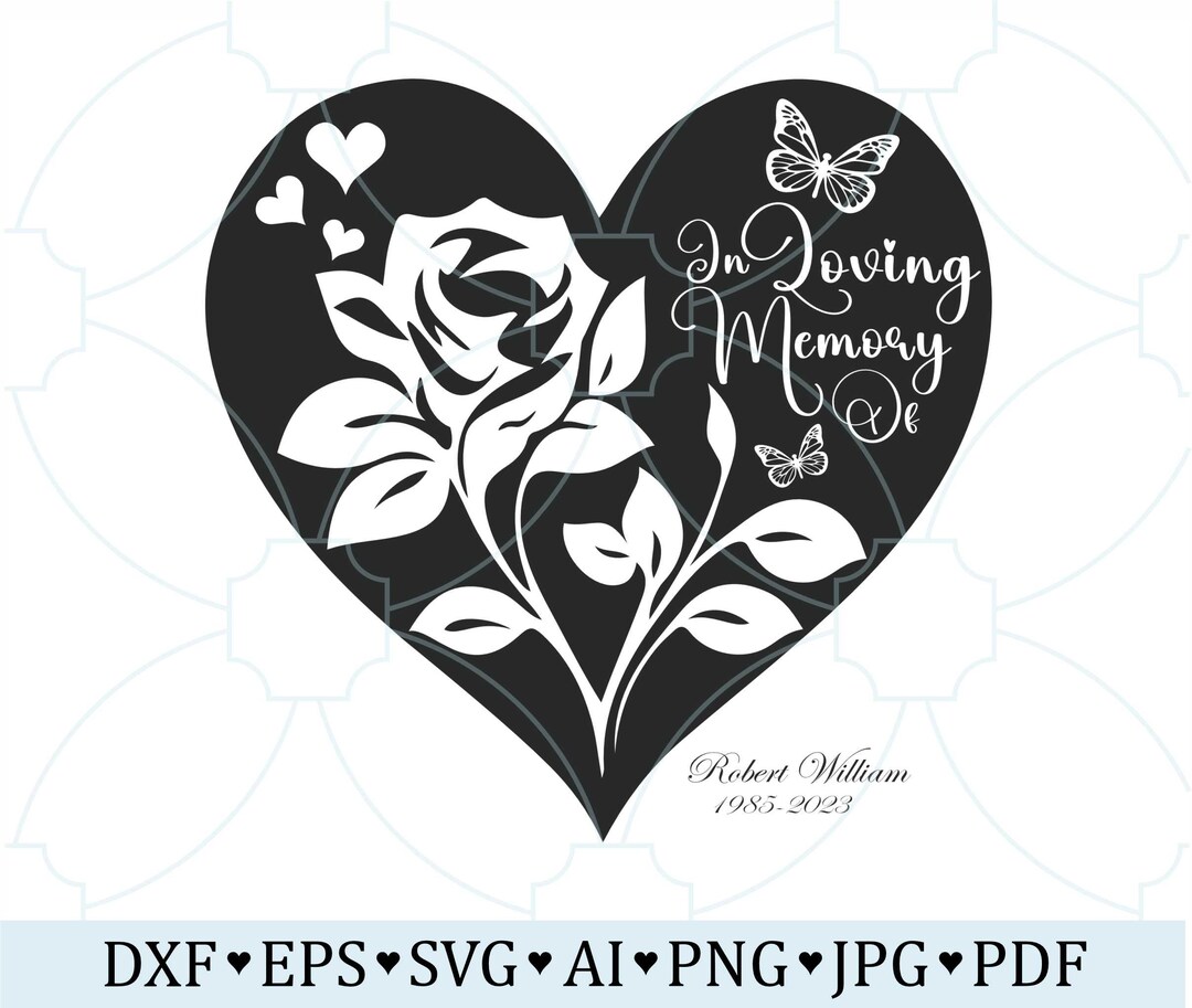 In Loving Memory SVG, in Memory of Quote Svgs, Heart With Flying ...