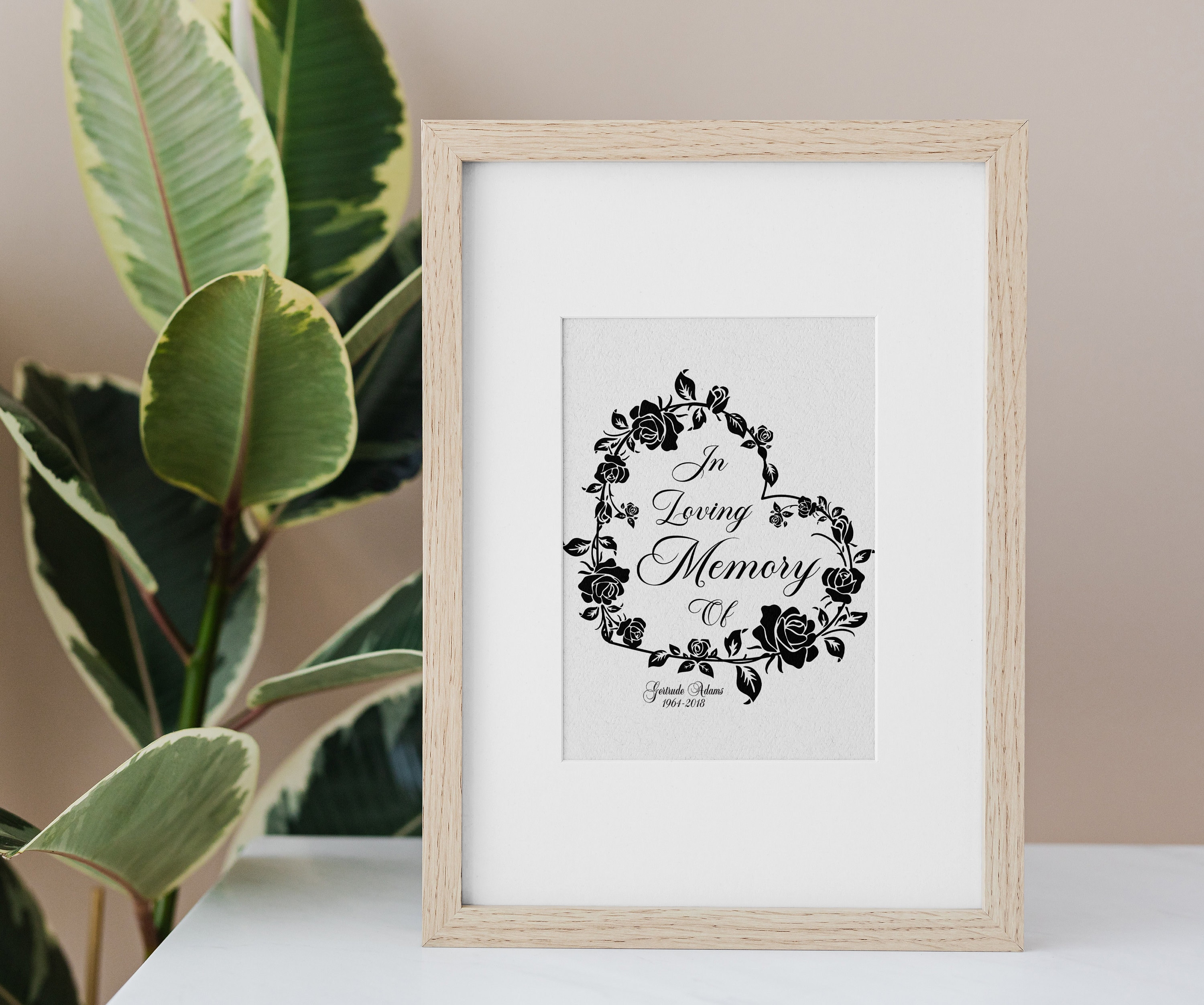 In Loving Memory Rose Flower SVG Files, Memorial Quote SVG, Death ...