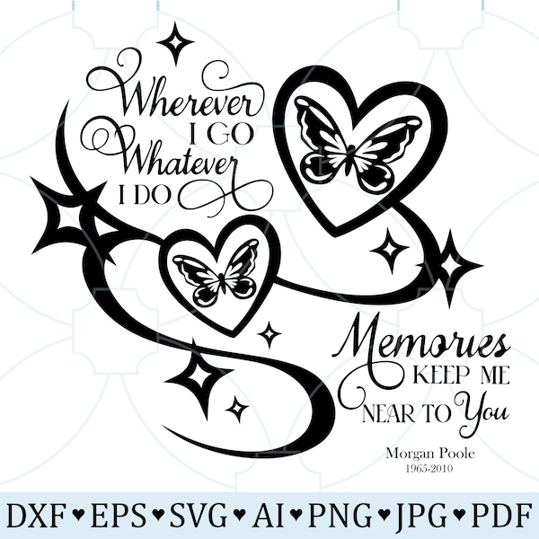 In Loving Memory Rose Svg, Heart Butterfly Memorial Svg Png, in Loving ...