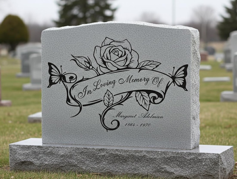 In Loving Memory Rose SVG | Memorial Banner Butterfly Design | Custom ...