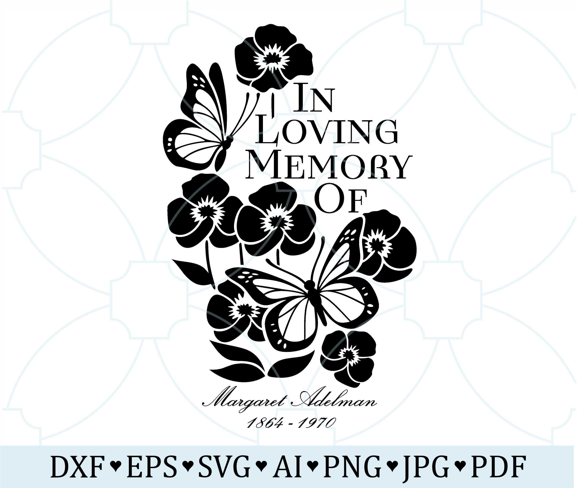 In Loving Memory SVG Butterfly Memorial Design, Sympathy Remembrance ...