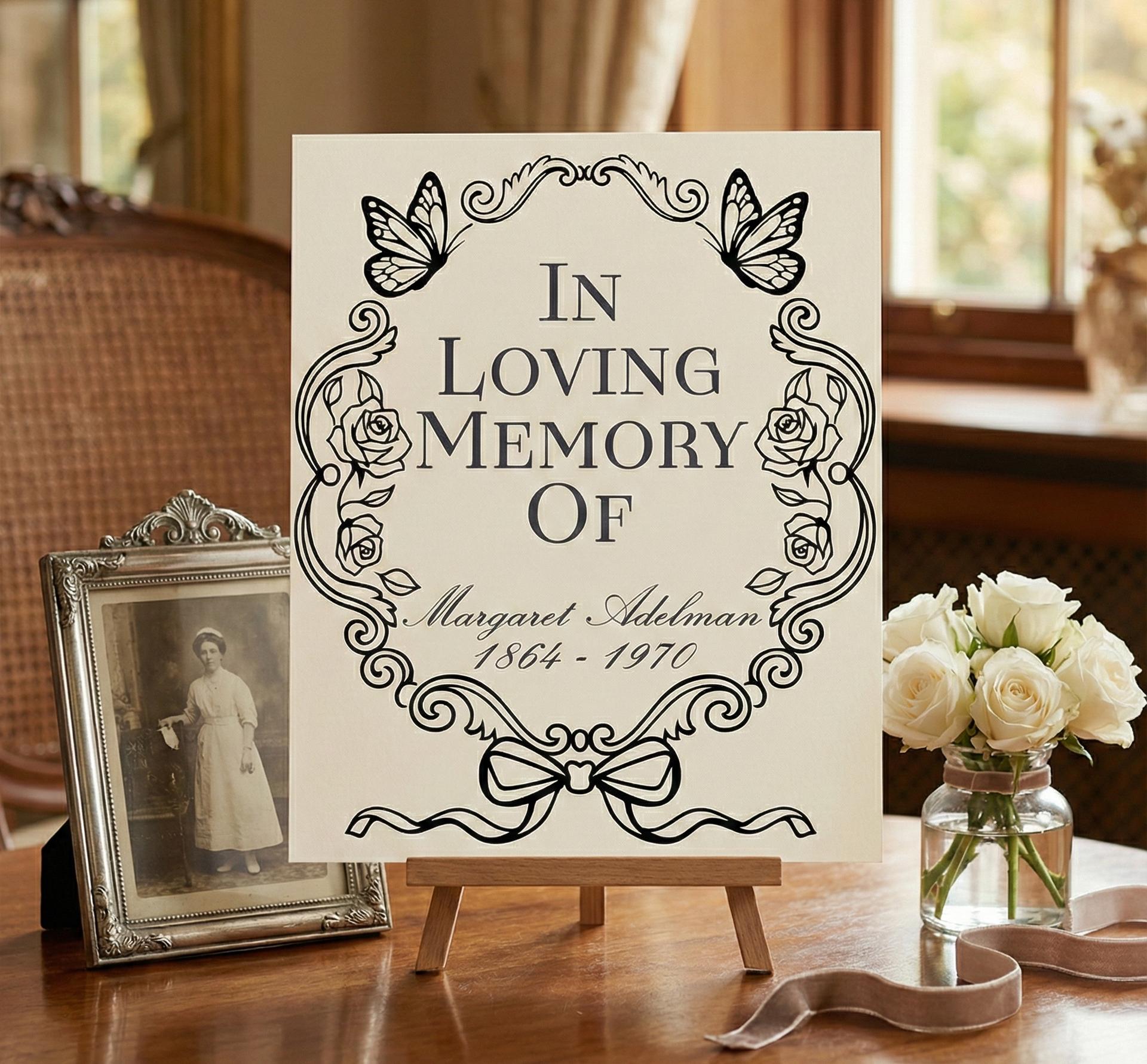 In Loving Memory SVG Frame, Memorial Floral Wreath Design, Personalized ...