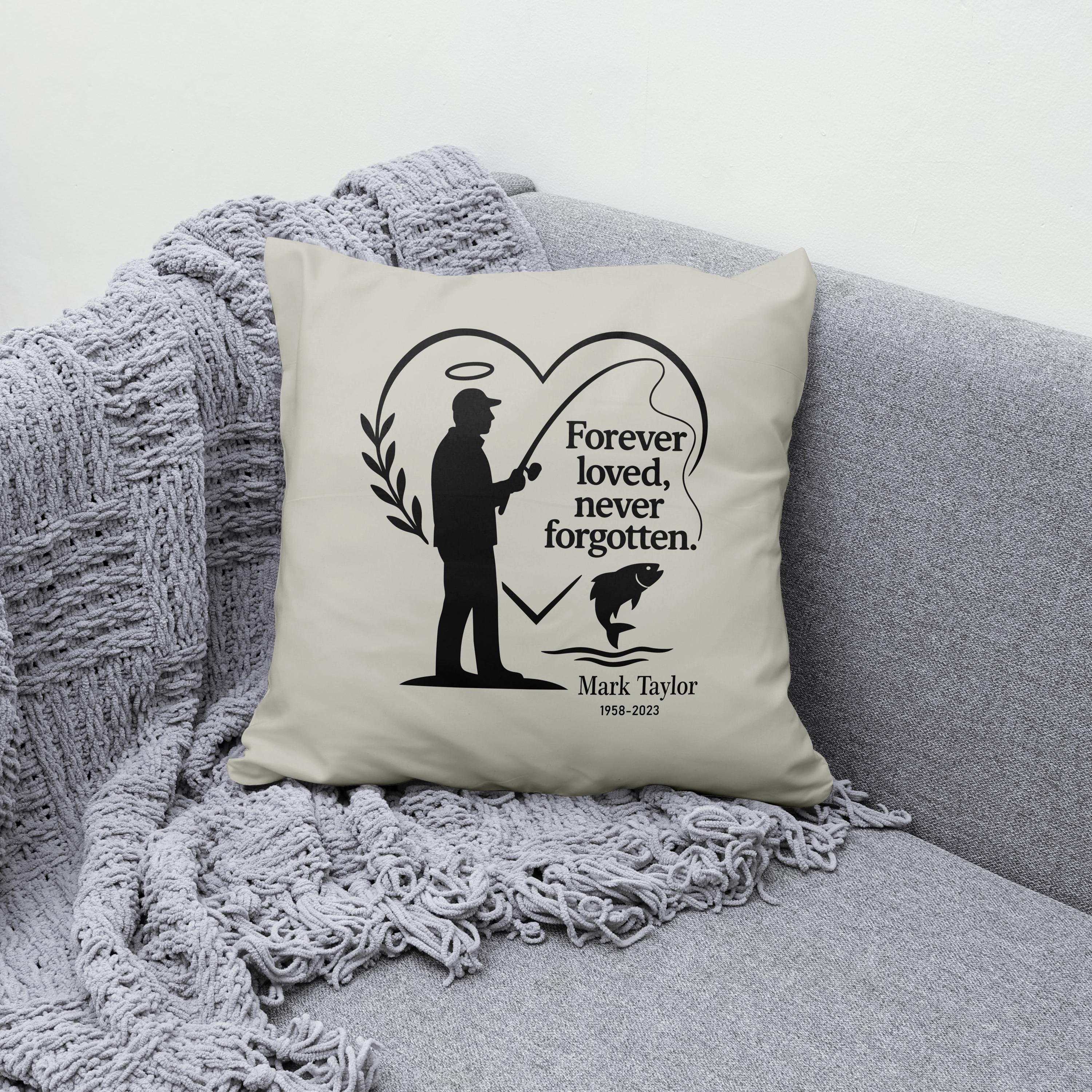 In Loving Memory Personalized Fisherman Remembrance SVG, Memorial ...