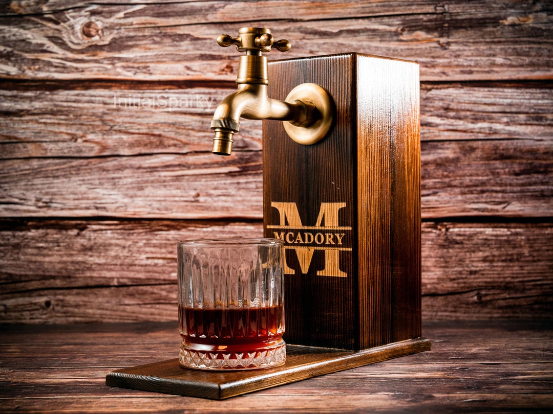 Personalized Wooden Whiskey Dispenser, Christmas Gift for Him, Liquor ...