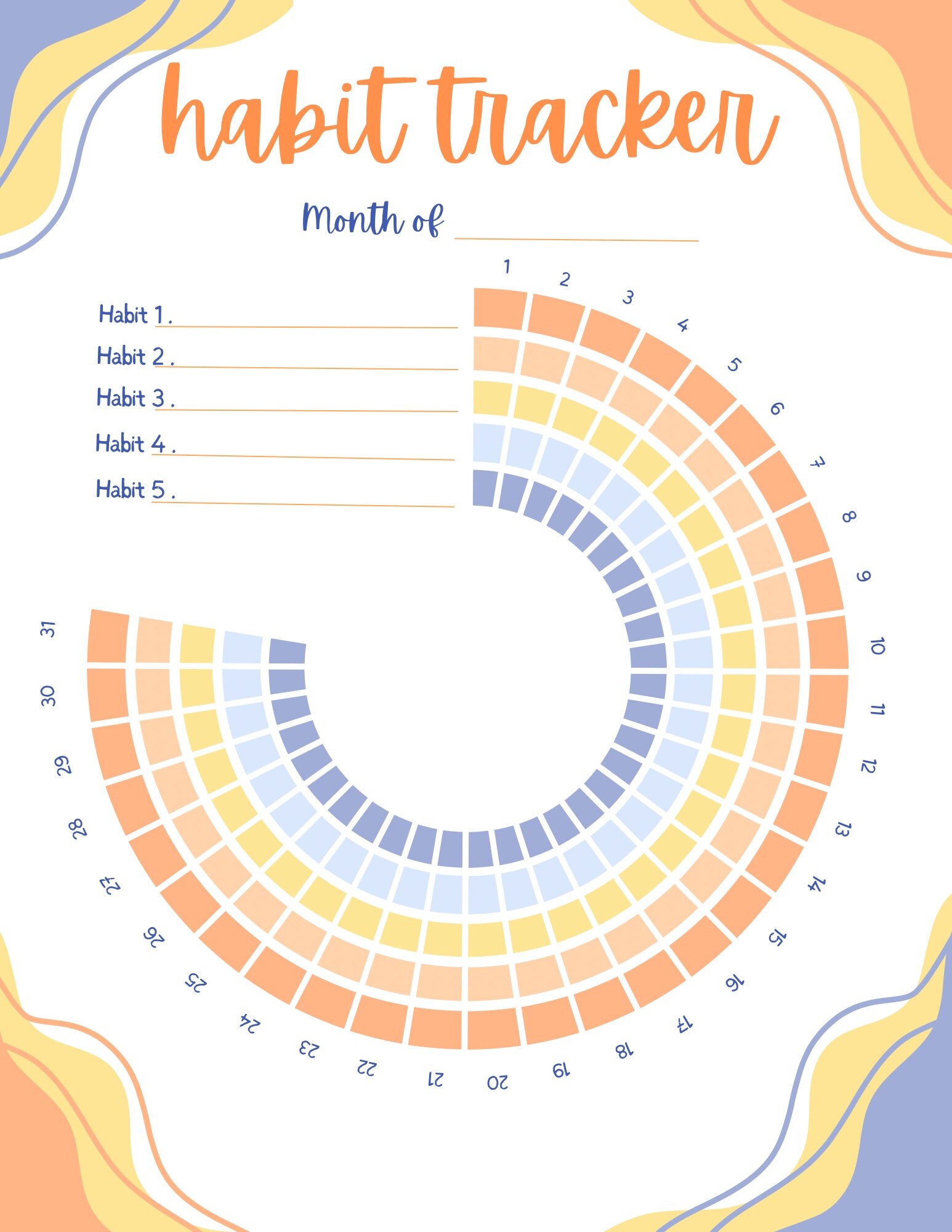 Habit Tracker, Printable 30 Day Habit Tracker, Goal Setting Planner - Etsy