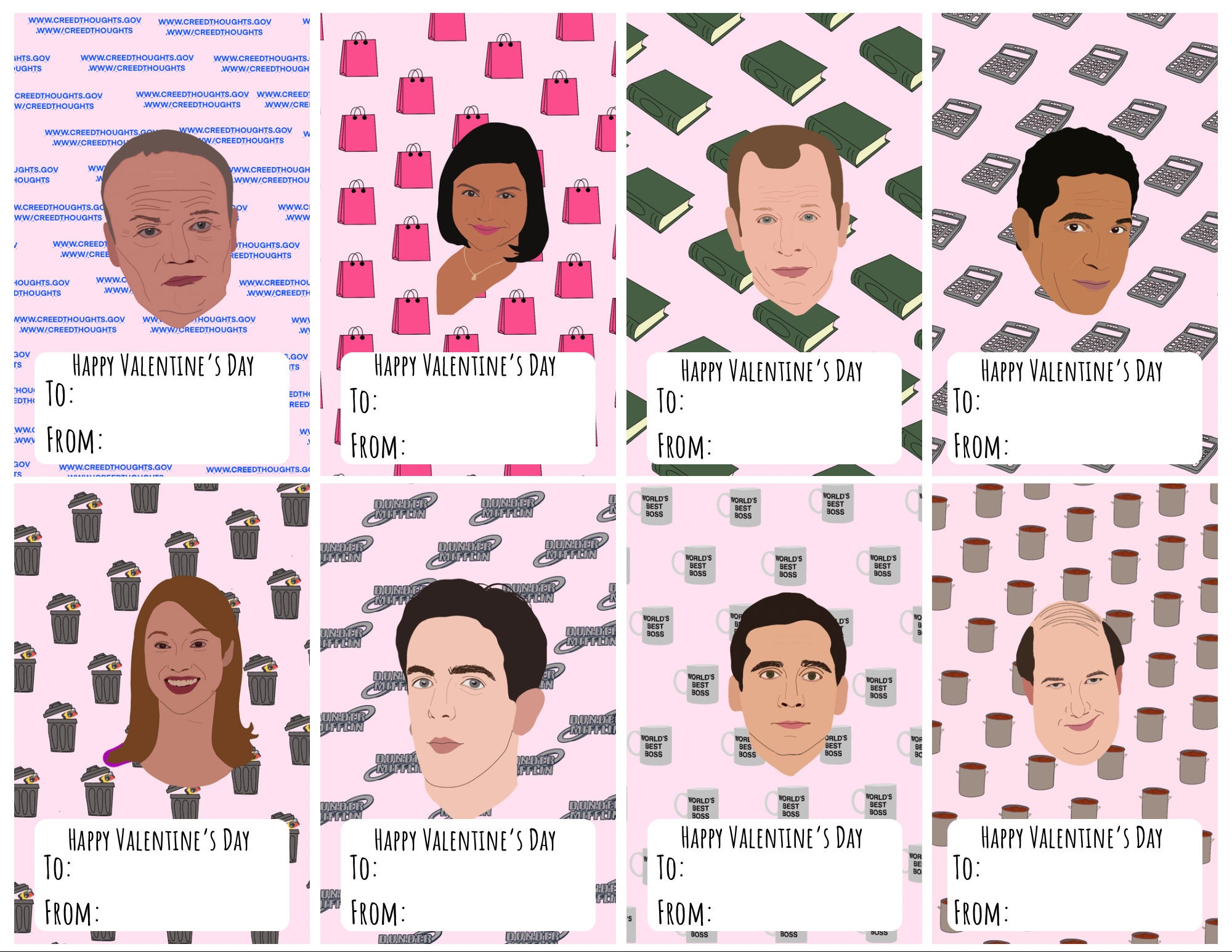 The Office Inspired Printable Mini Valentines, 16 Mini Digital ...