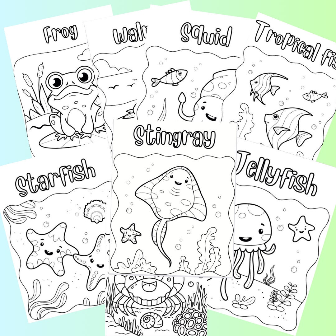 25 Sea Creature Printable Coloring Pages, Children’s Coloring Pages ...